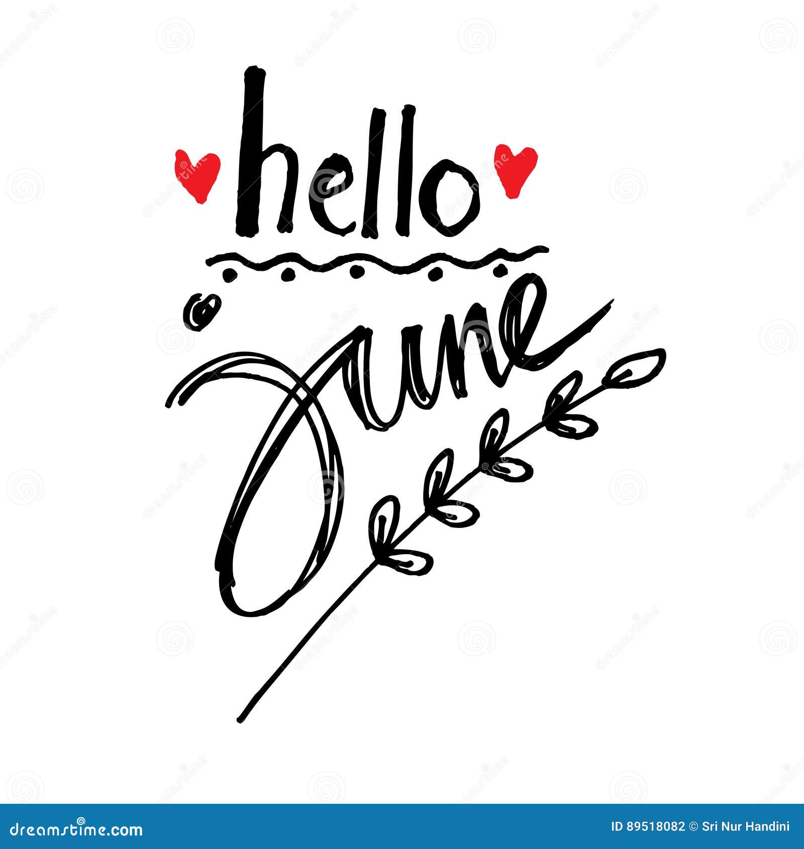 Hello june stock vector. Illustration of typography, calligraphy - 89518082