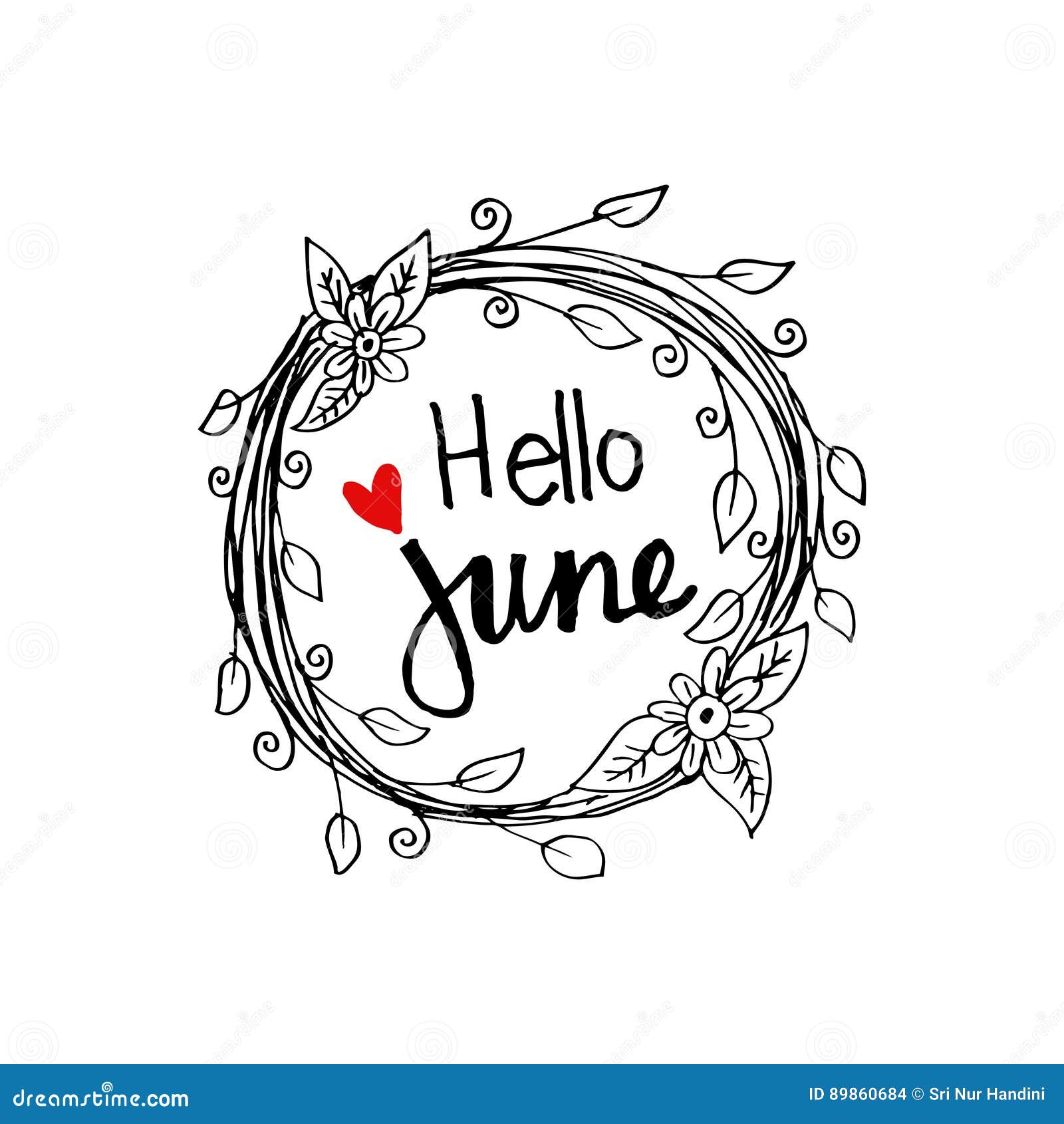 Hello june stock vector. Illustration of june, positive - 89860684