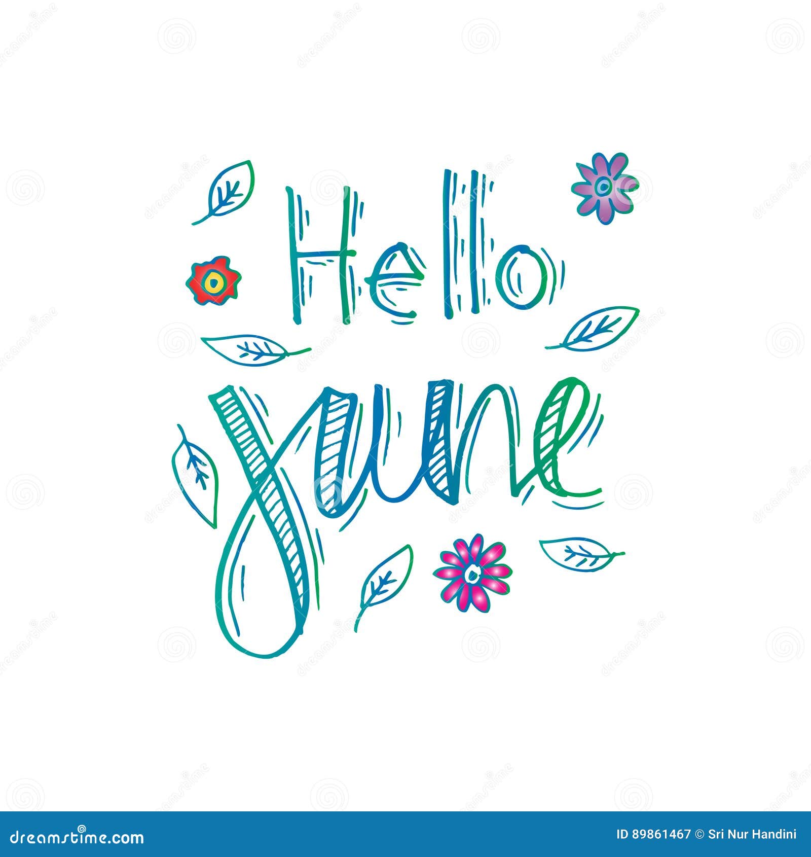 Hello june stock illustration. Illustration of expression - 89861467