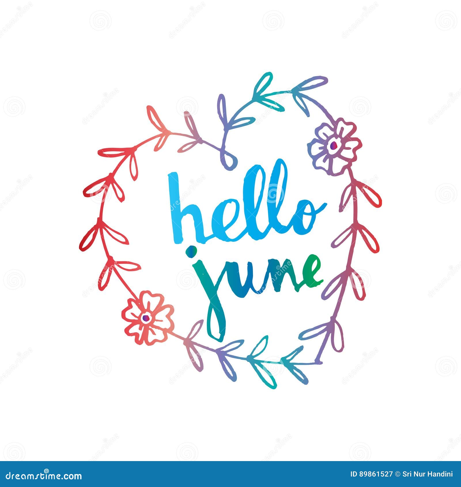 Hello june stock illustration. Illustration of flower - 89861527