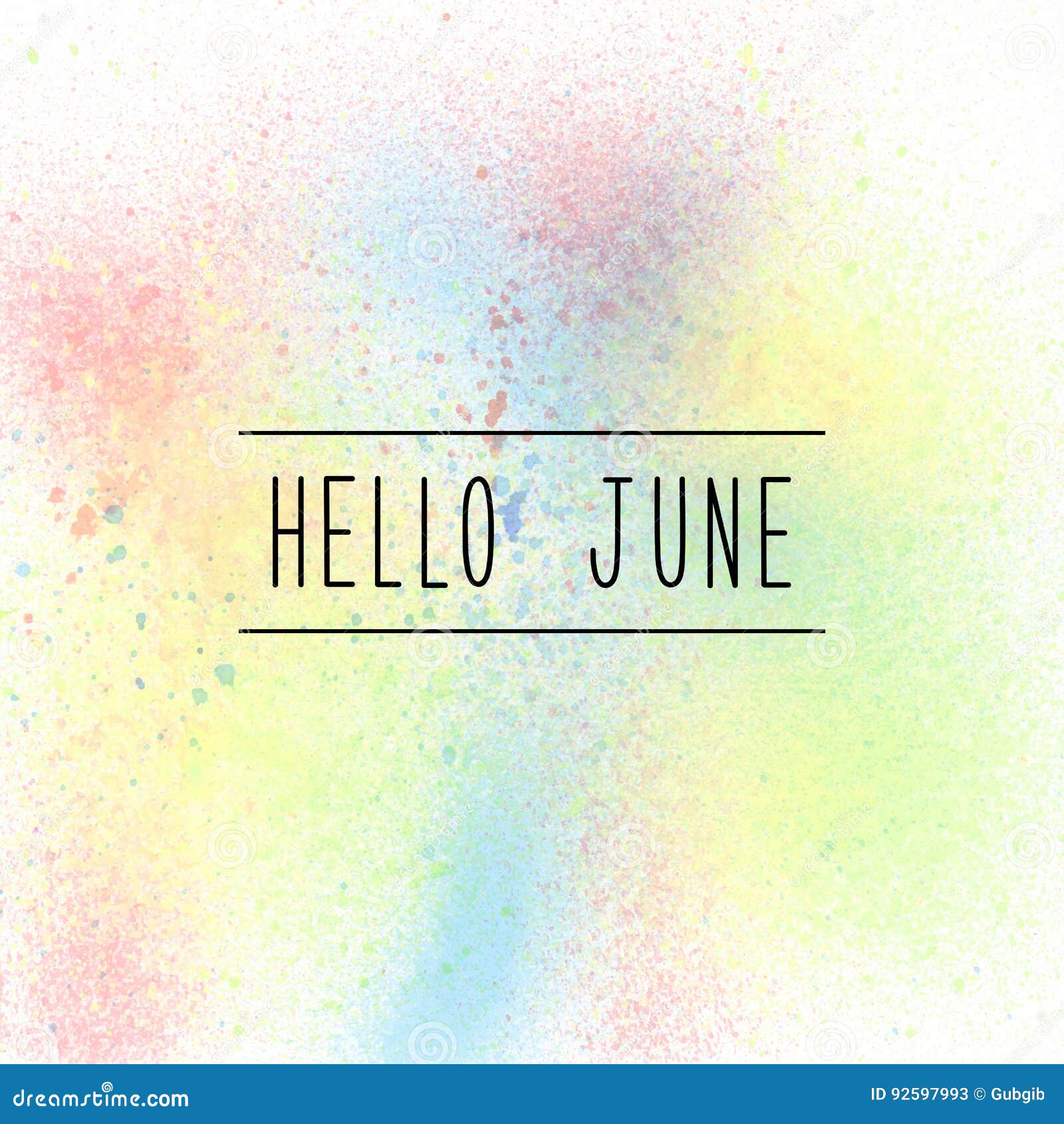 Hello June Text on Pastel Spray Paint Background Stock Illustration ...