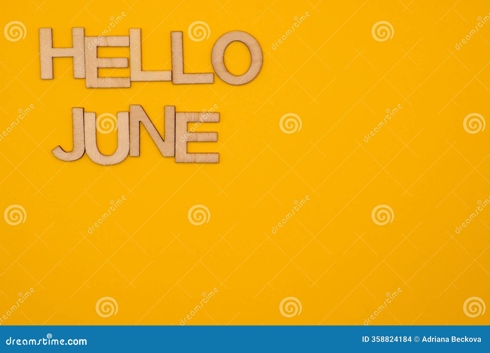 Hello june text stock photo. Image of cartoon, poster - 358824184