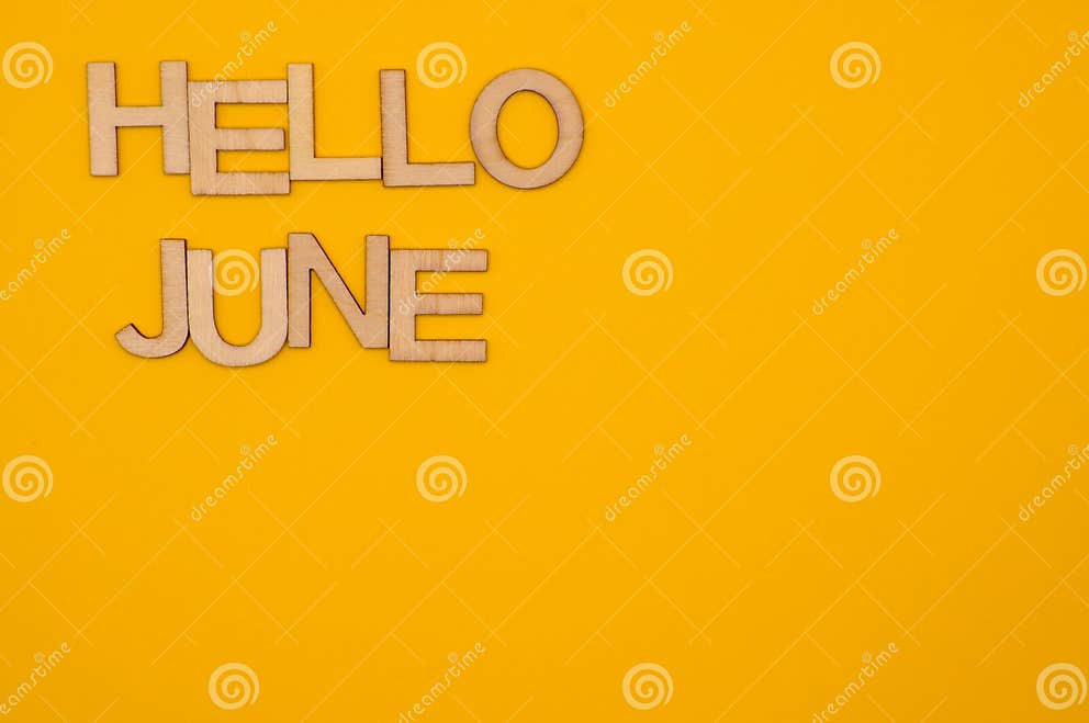Hello june text stock photo. Image of cartoon, poster - 358824184