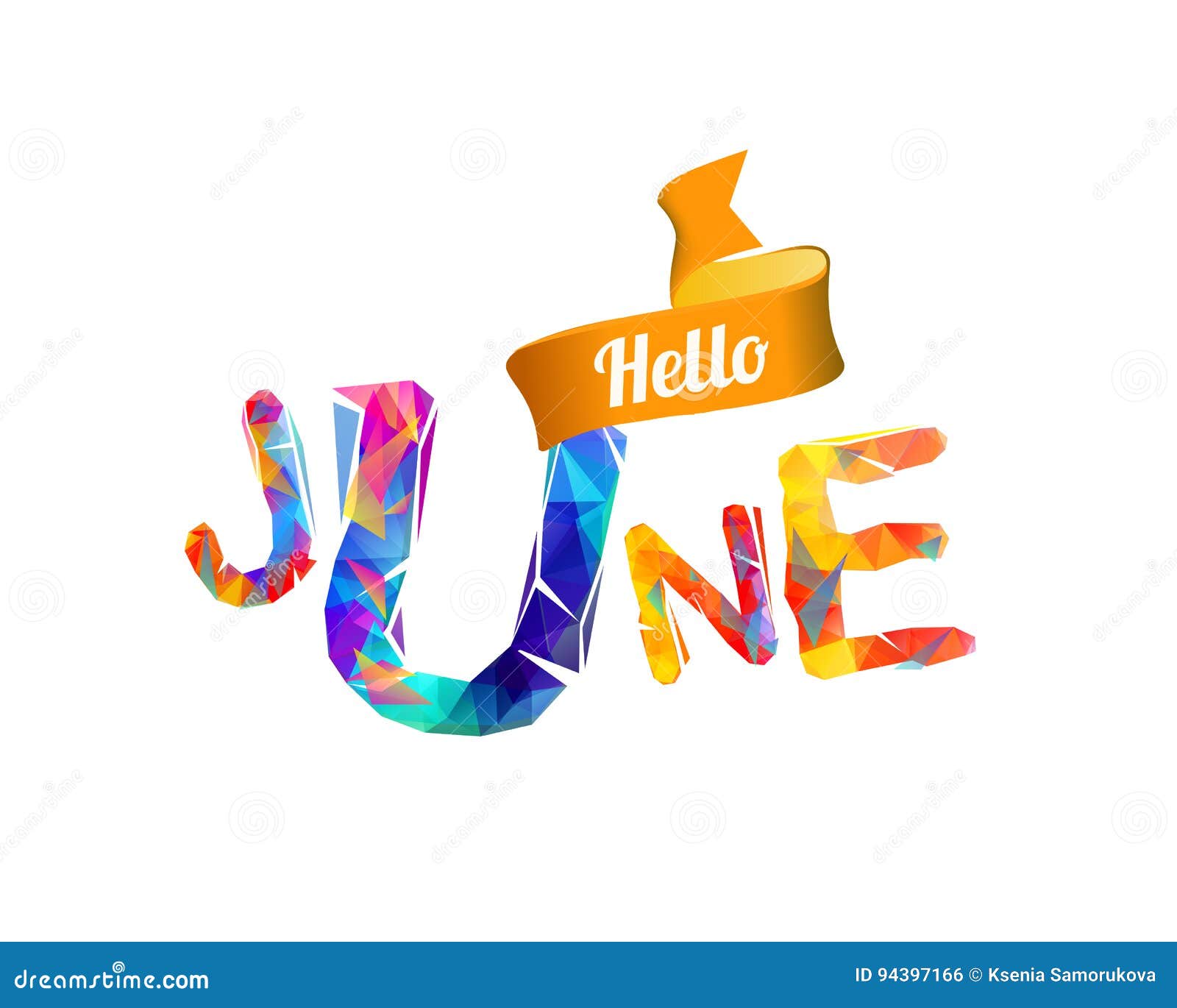 Hello June. Triangular Letters Stock Vector - Illustration of vector ...