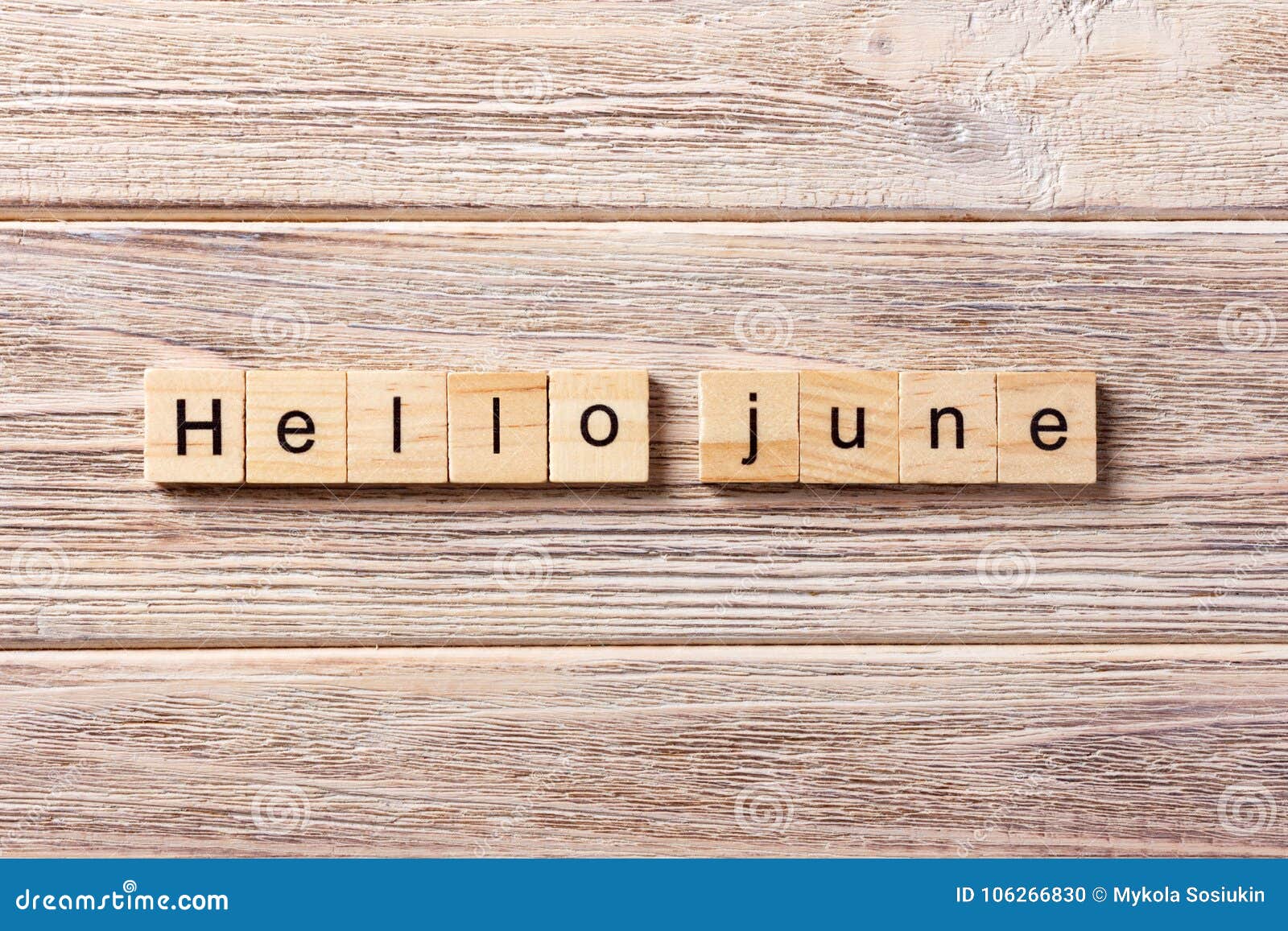 Hello June Word On Light Box With Roses Flower Bouquet On Wooden ...