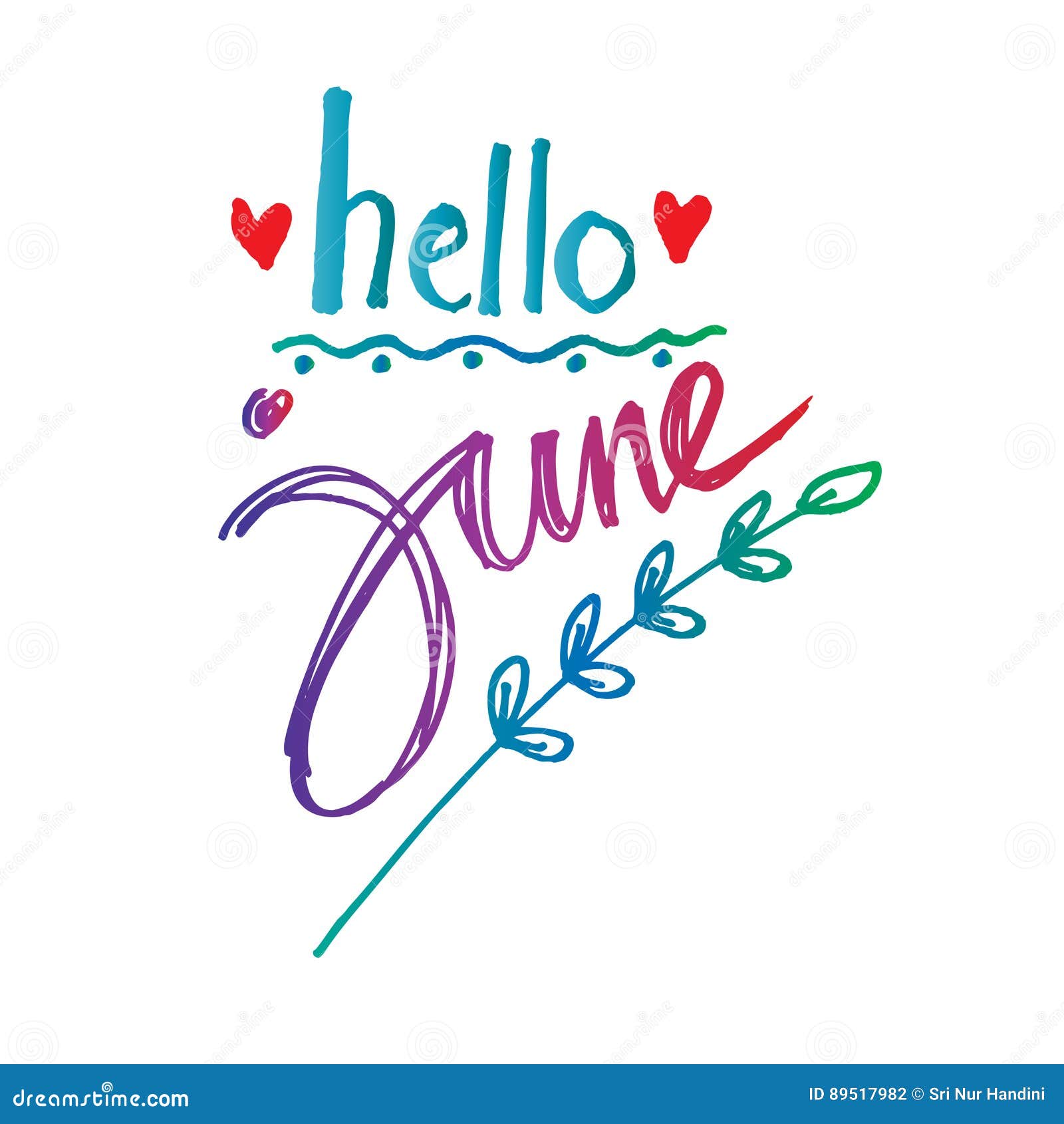 Hello Juni stock illustratie. Illustration of uitdrukking - 89517982