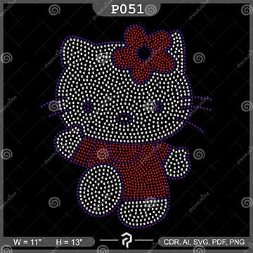Hello Kitty Rhinestones Pattern Editorial Stock Photo - Illustration of ...