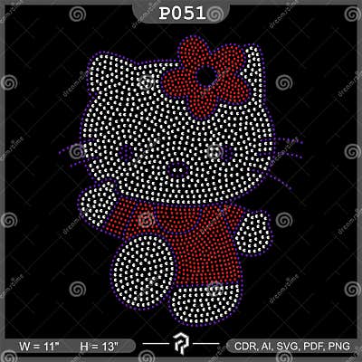 Hello Kitty Rhinestones Pattern Editorial Stock Photo - Illustration of ...