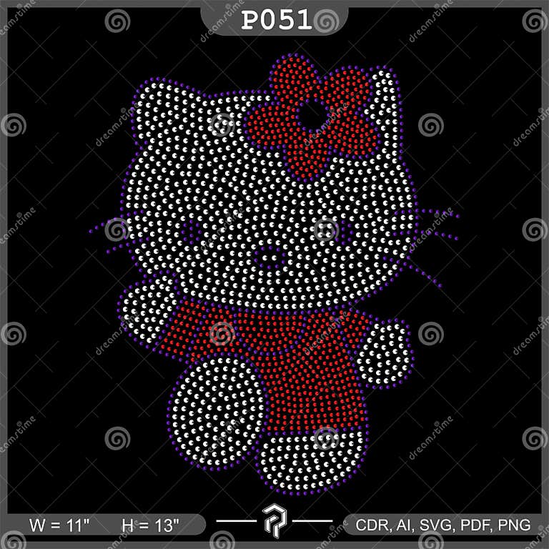 Hello Kitty Rhinestones Pattern Editorial Stock Photo - Illustration of ...