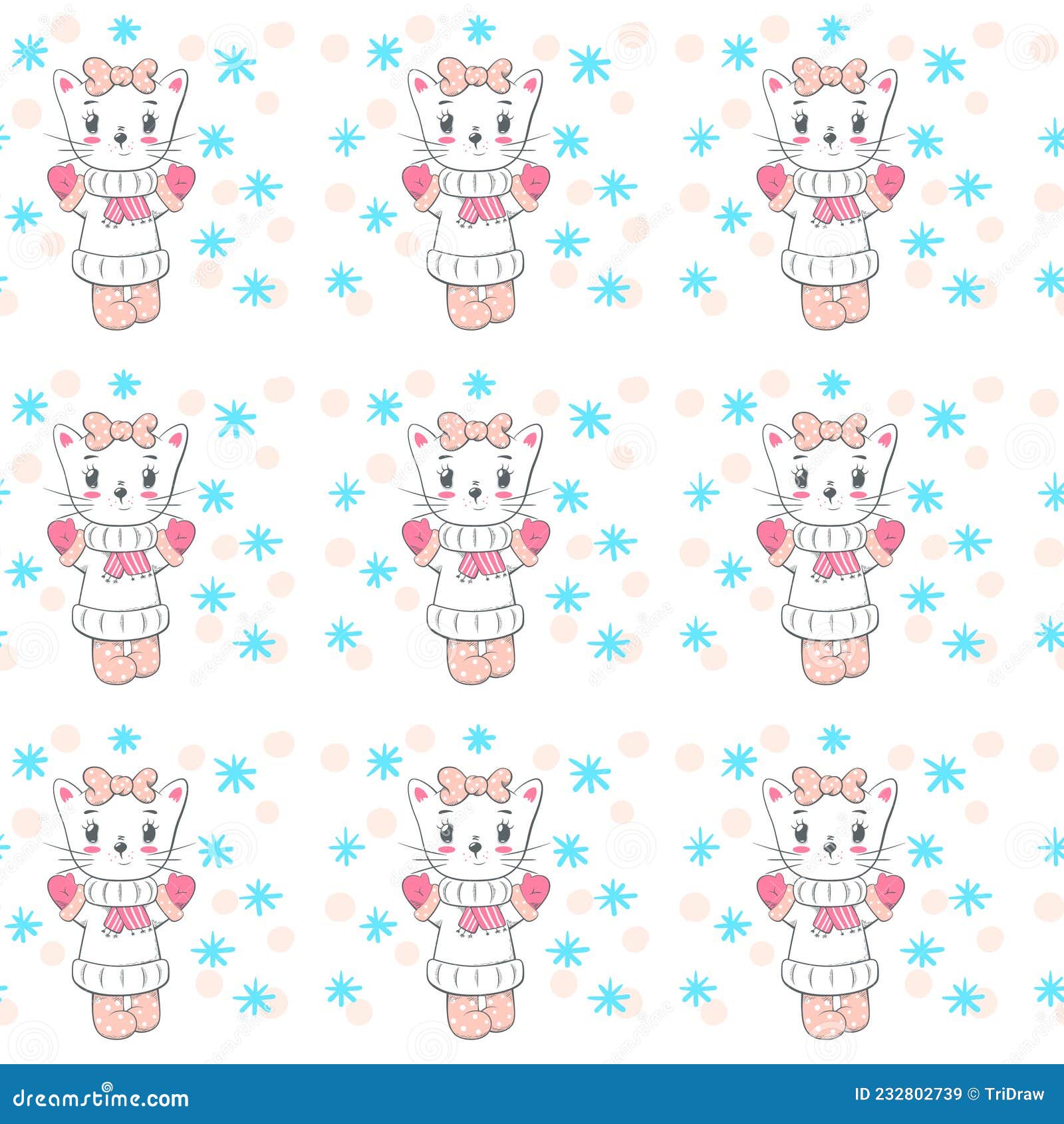 Hello Kitty Seamless Pattern Design Stock Illustration - Illustration ...