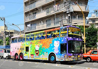 Hello Kitty Themed Tour Bus Editorial Stock Image - Image of traffic ...