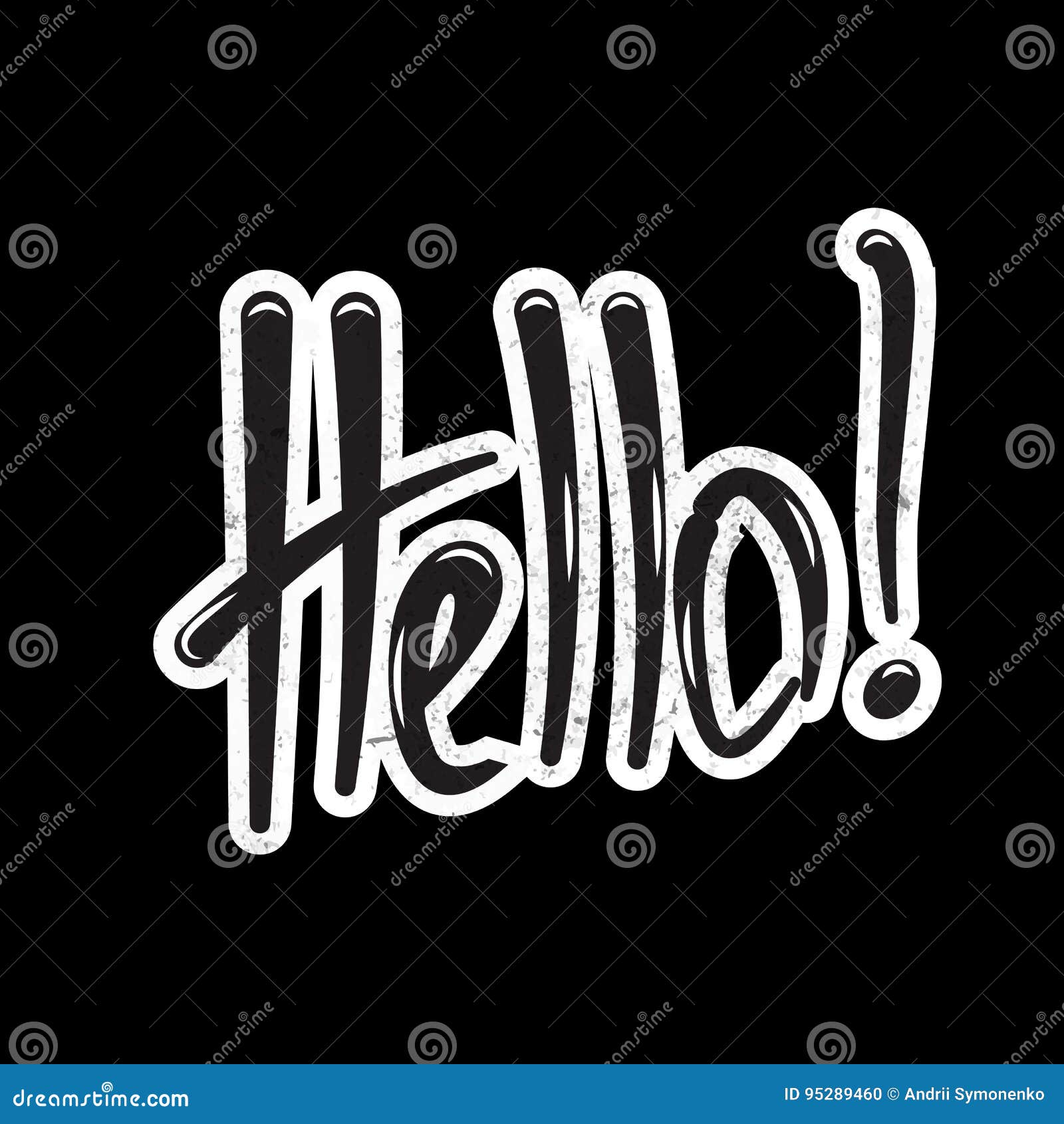 Hello Lettering, Hand-made Calligraphy. Vector Illustration Stock ...