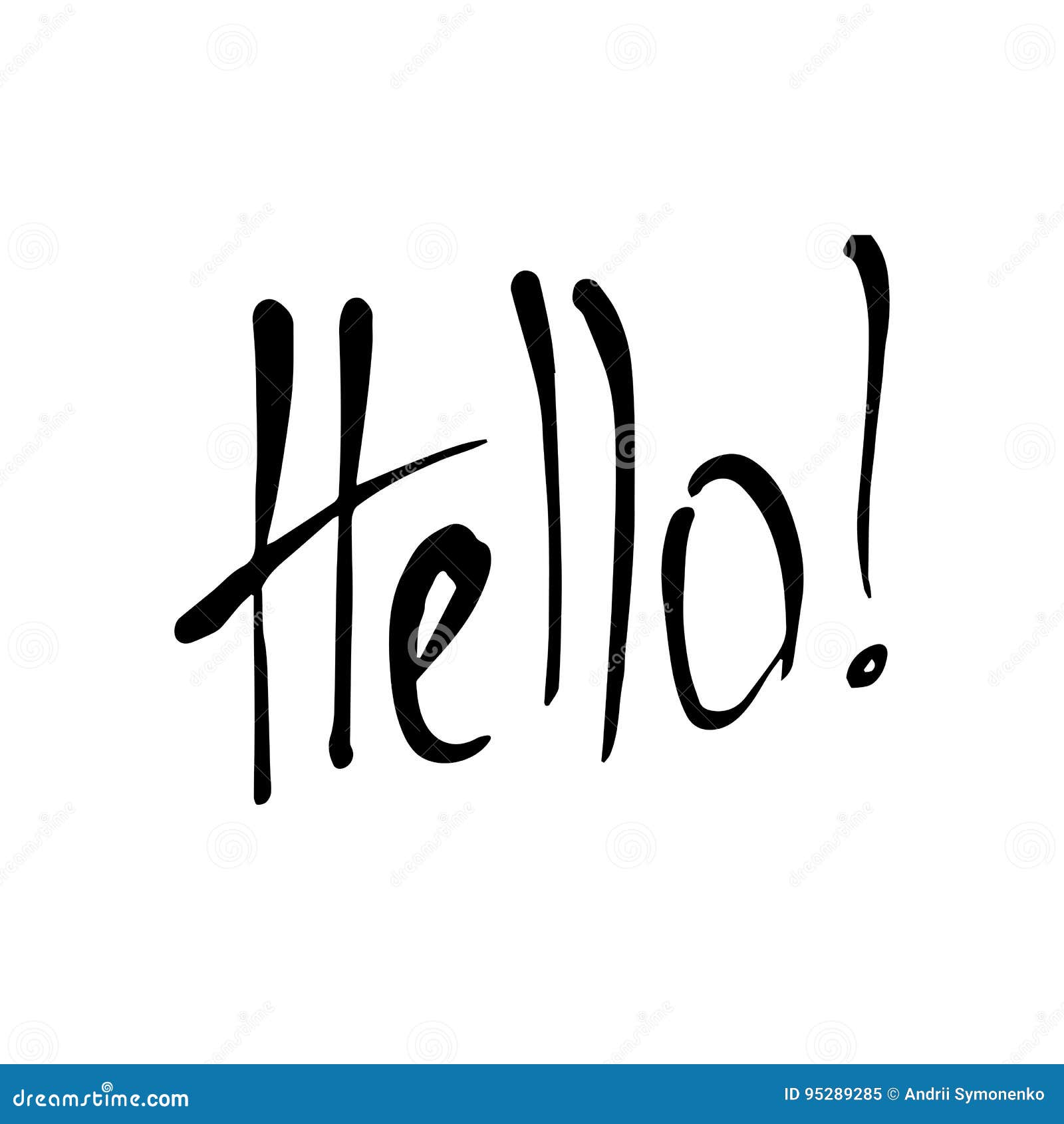 Hello Lettering, Hand-made Calligraphy. Vector Illustration Stock ...