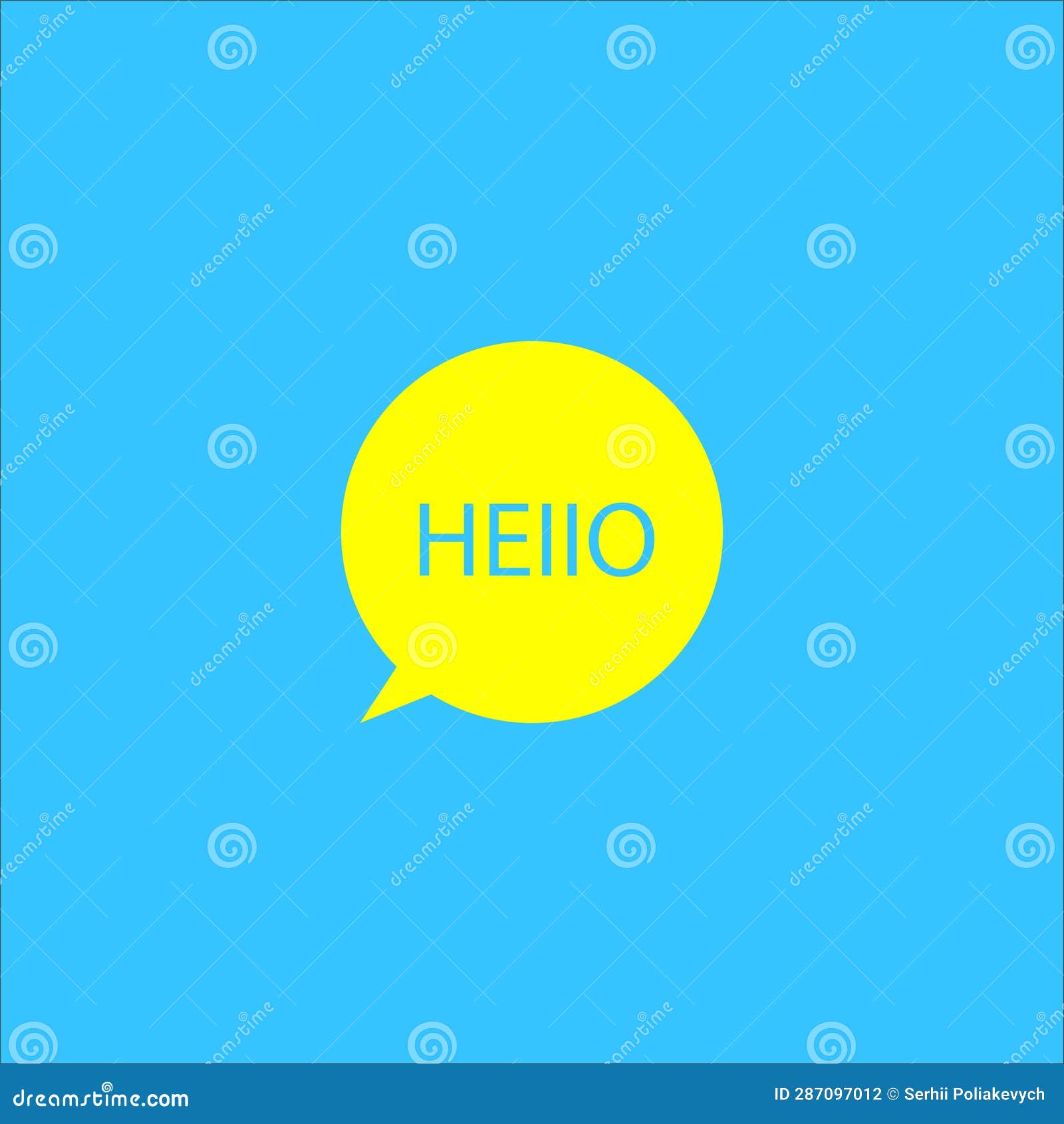 Hello Lettering. Headline in Yellow Speech Bubble. Vector Illustration ...