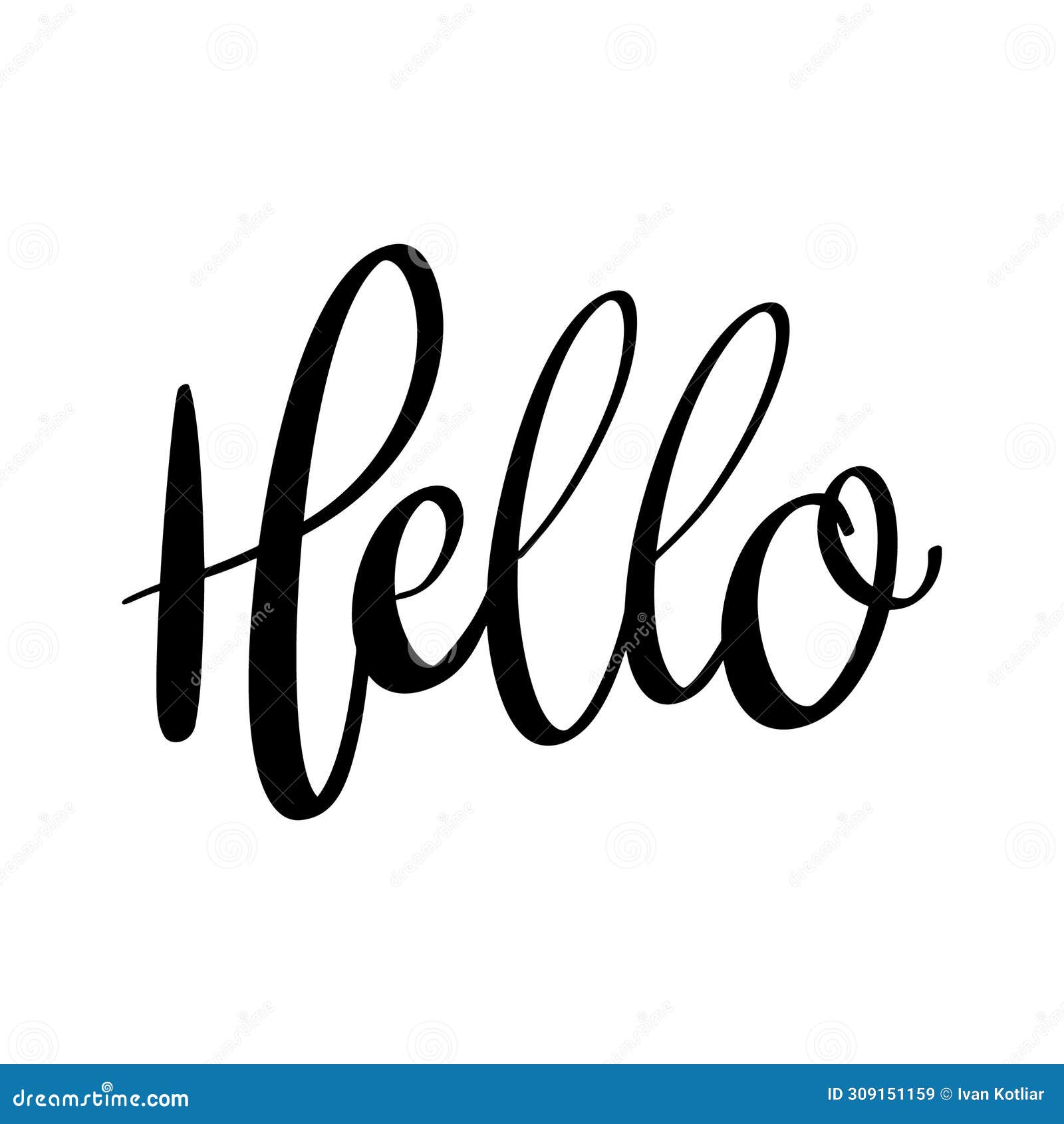 Hello. Lettering Phrase Isolated on White Background Stock Vector ...