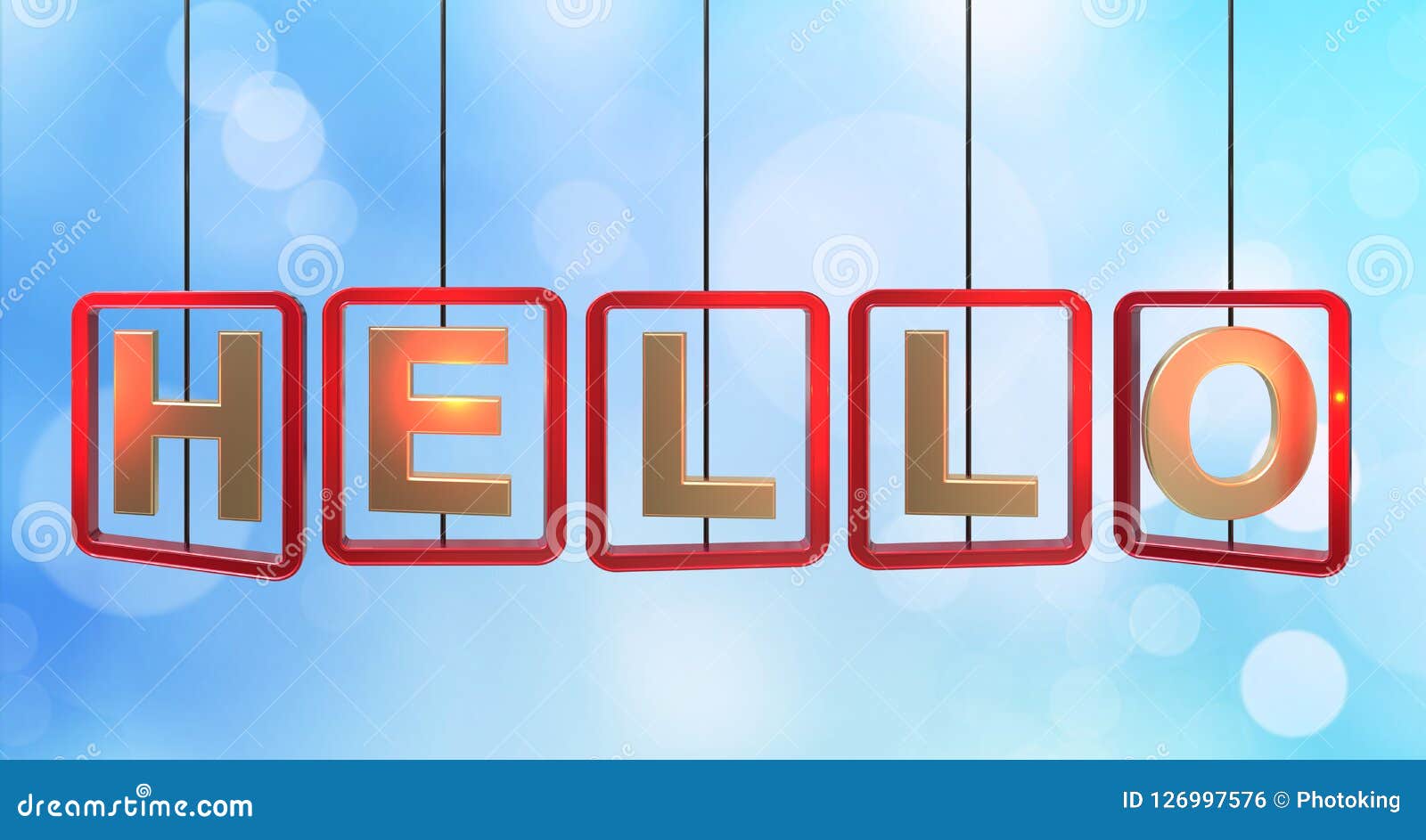 Hello letters hanging stock illustration. Illustration of dialect ...