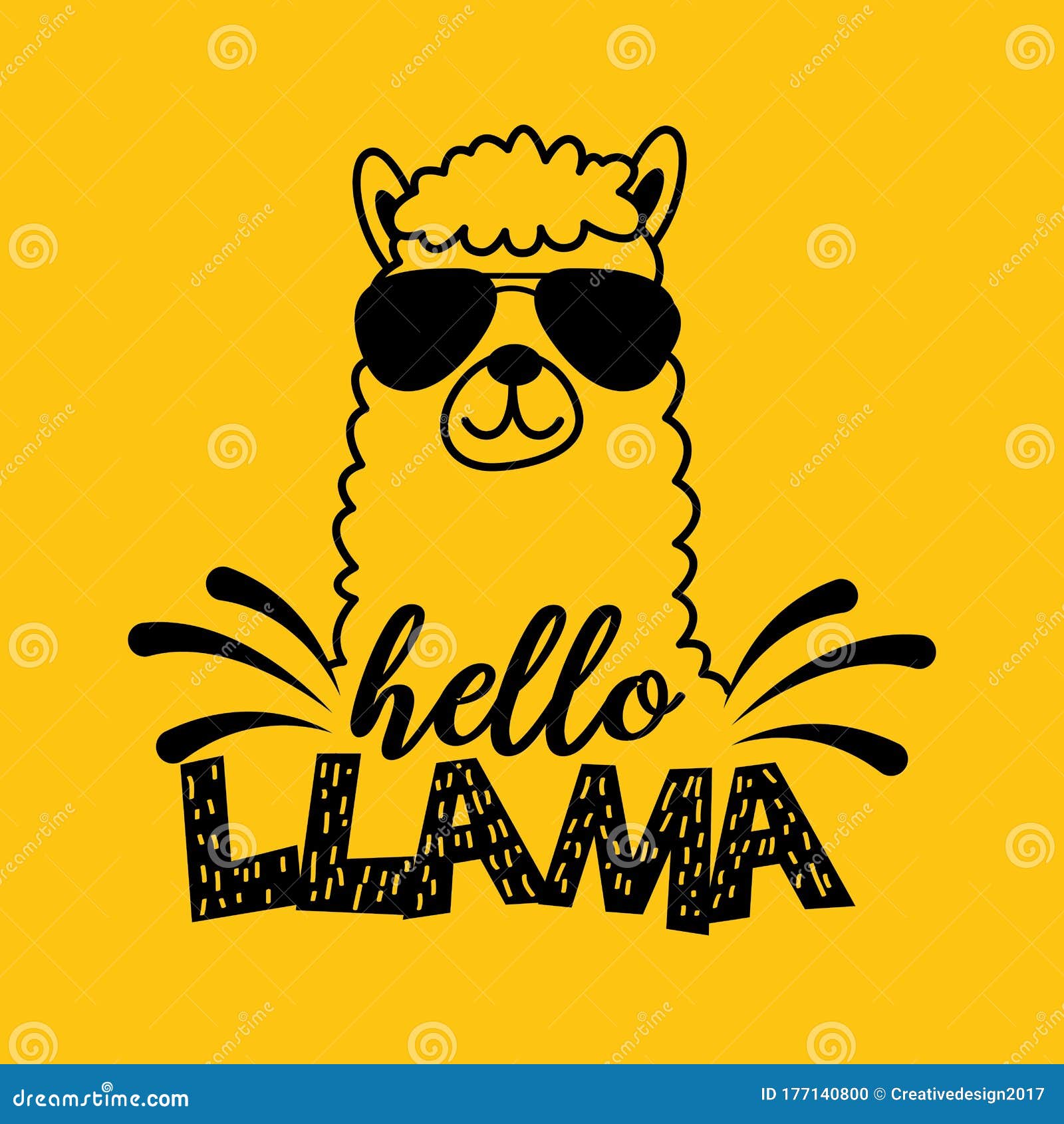 Hello llama design. vector stock vector. Illustration of graphic ...