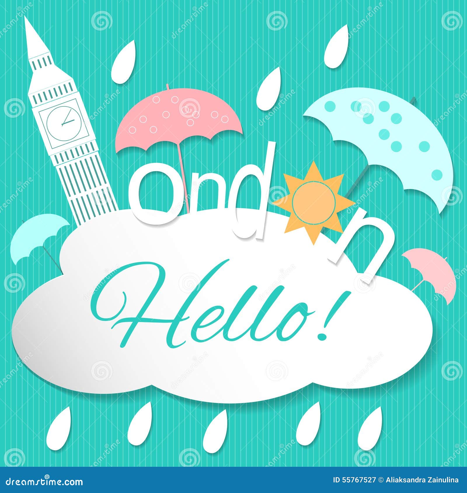 Hello London stock vector. Illustration of creative, panorama - 55767527