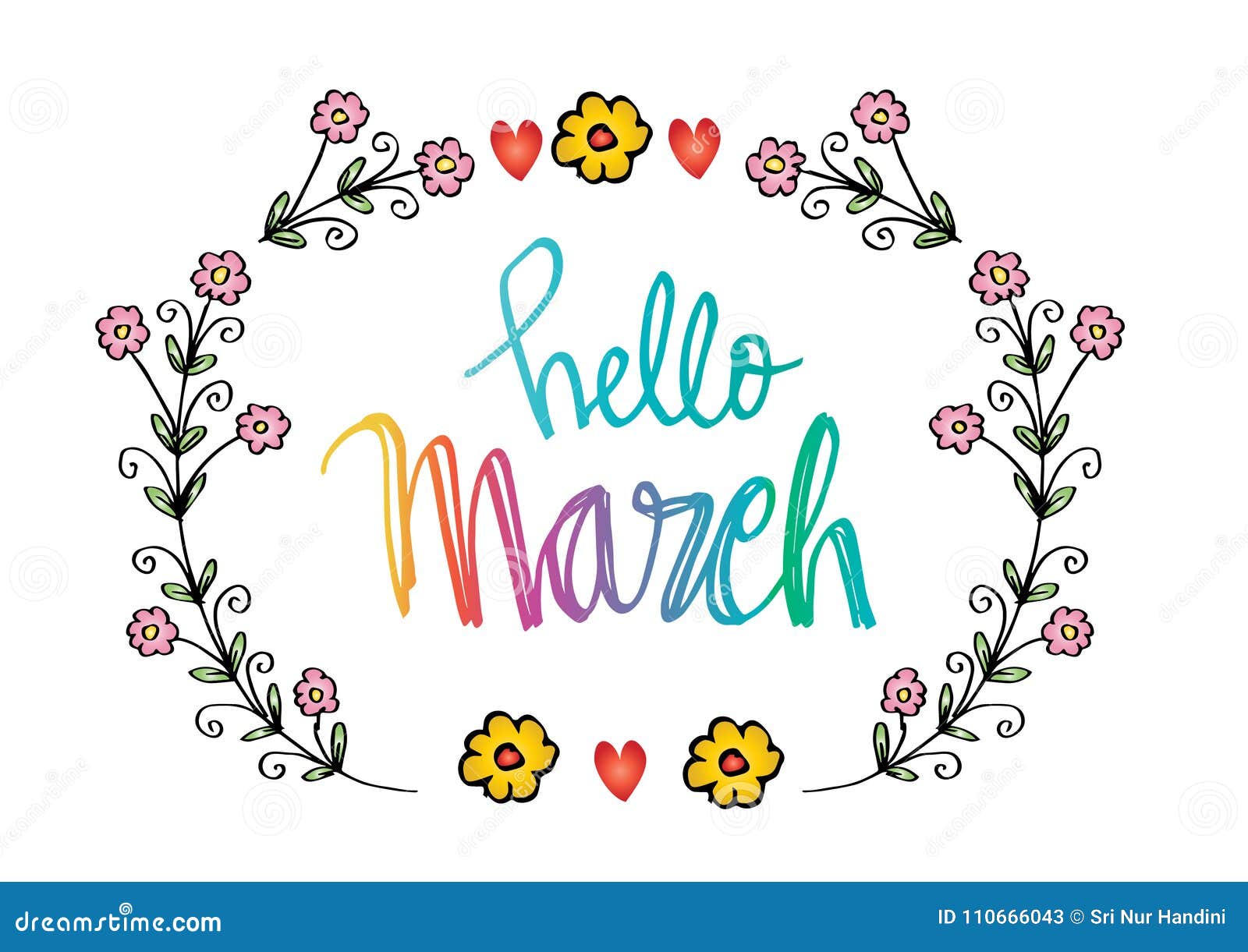 Hello Maart vector illustratie. Illustration of kaart - 110666043