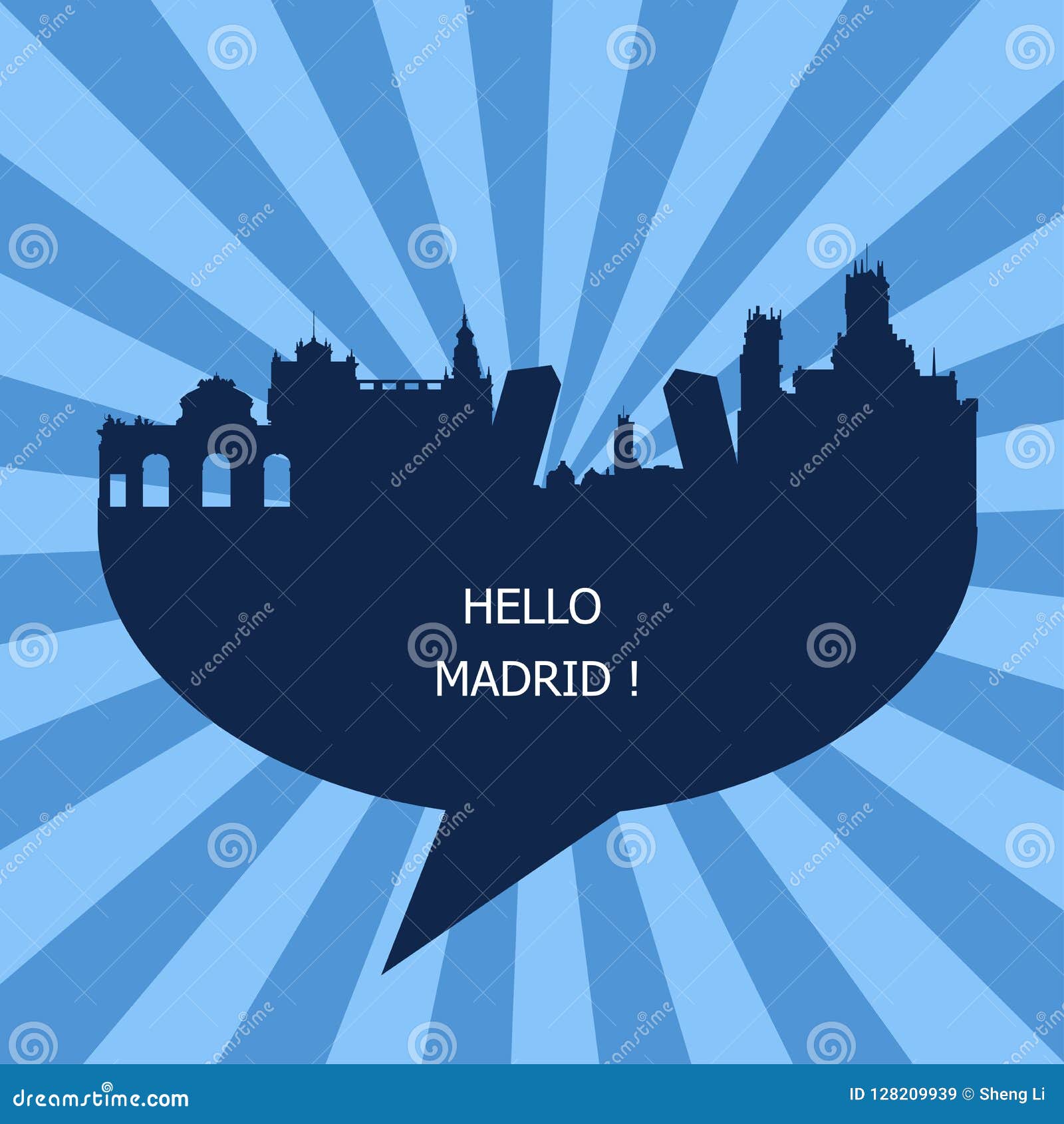 Madrid Travel Secrets Art Map Cartoon Vector | CartoonDealer.com #95564679