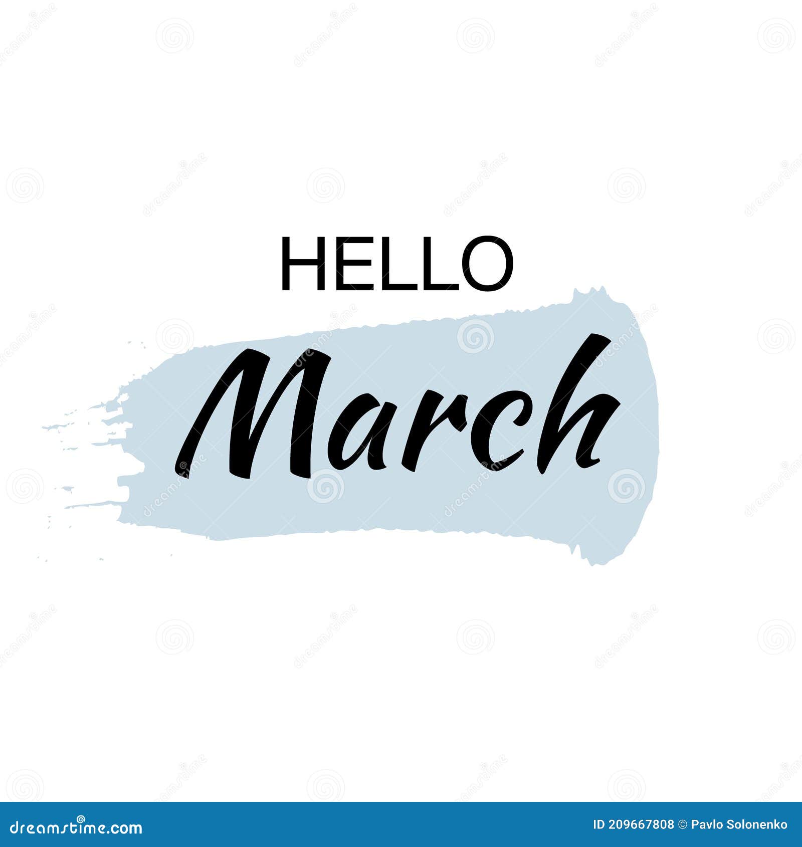 Hello March Banner Typography Style. Stock Vector - Illustration of ...