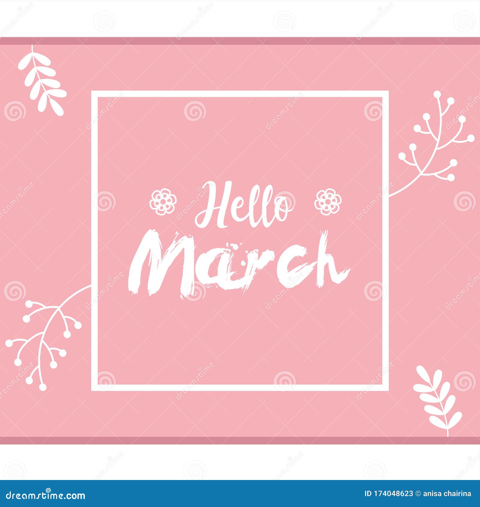 Hello March Banner Vector Design for Celebrate Moment Stock Vector ...