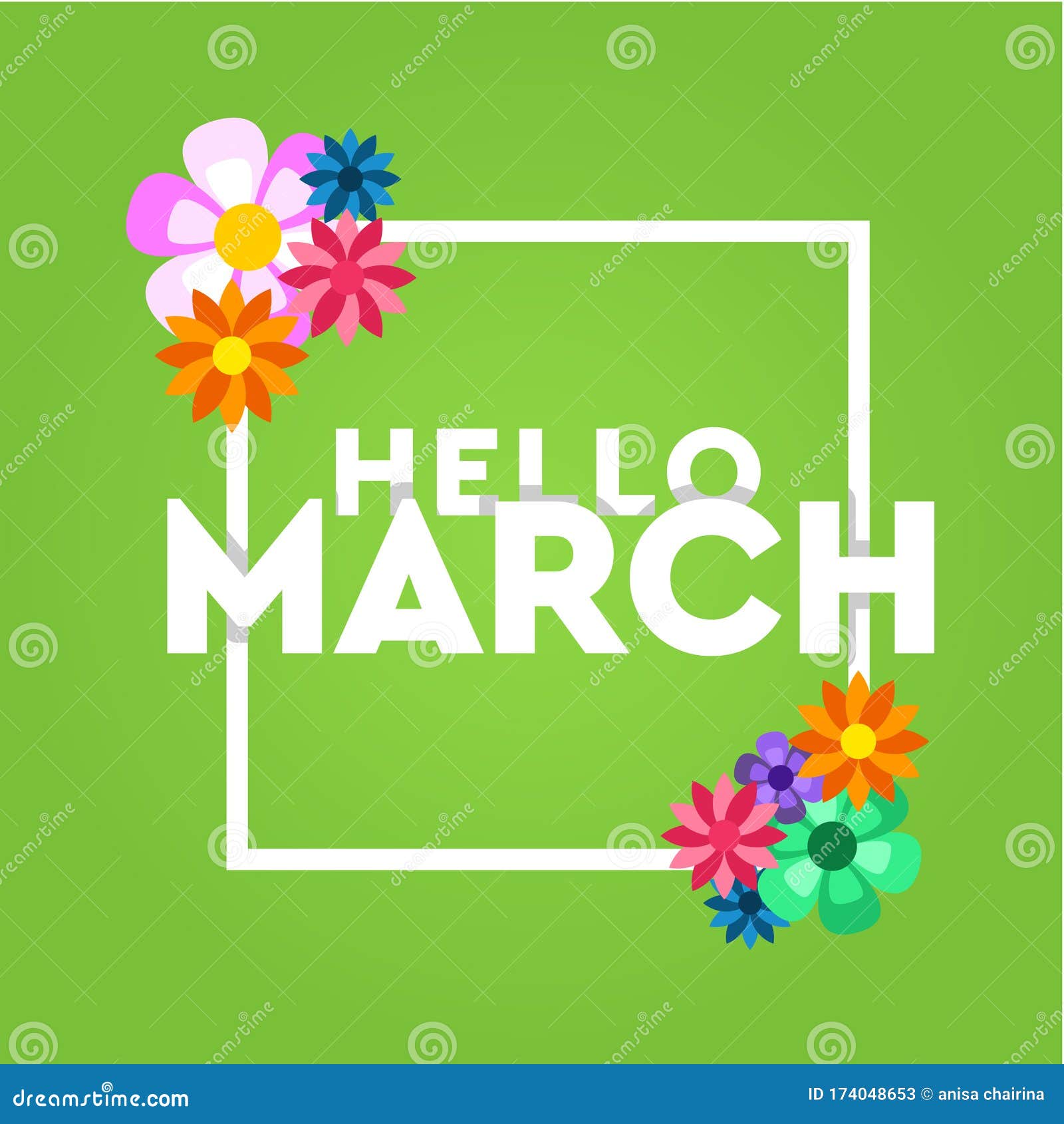 Hello March Banner Vector Design for Celebrate Moment Stock Vector ...
