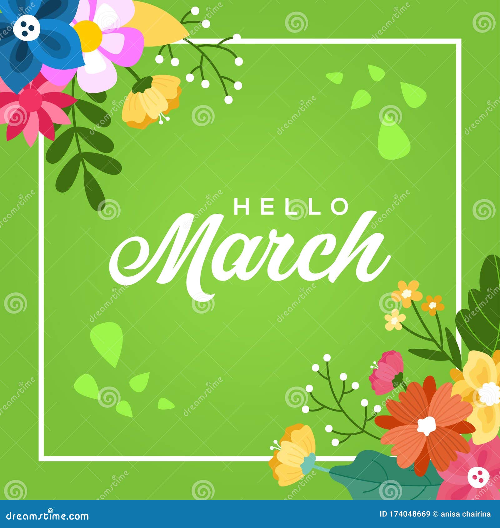 Hello March Banner Vector Design for Celebrate Moment Stock Vector ...