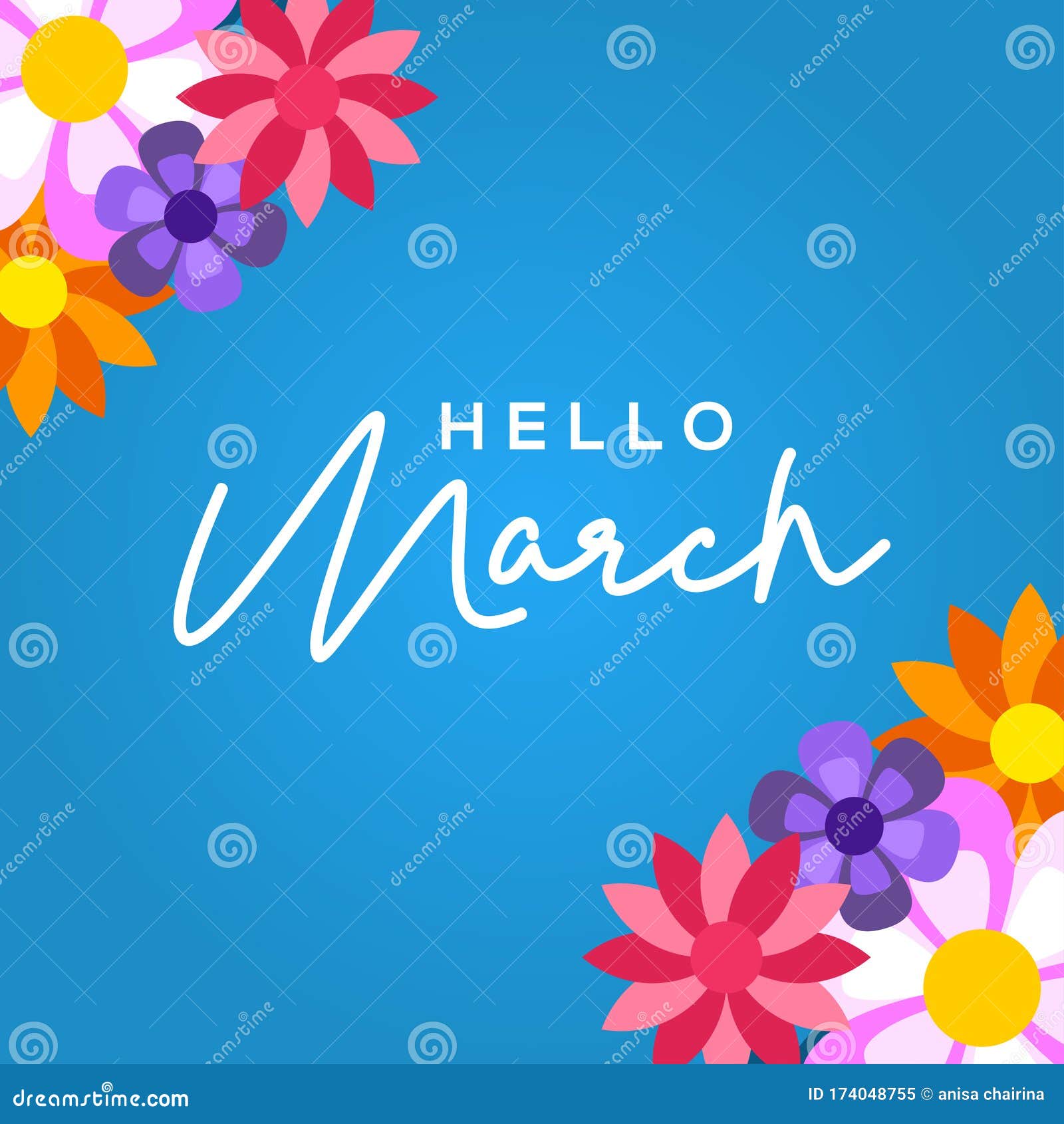 Hello March Banner Vector Design for Celebrate Moment Stock Vector ...