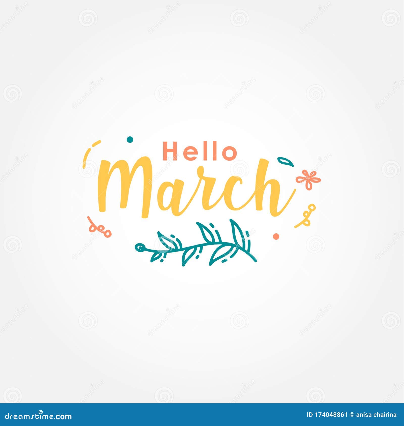 Hello March Banner Vector Design for Celebrate Moment Stock Vector ...