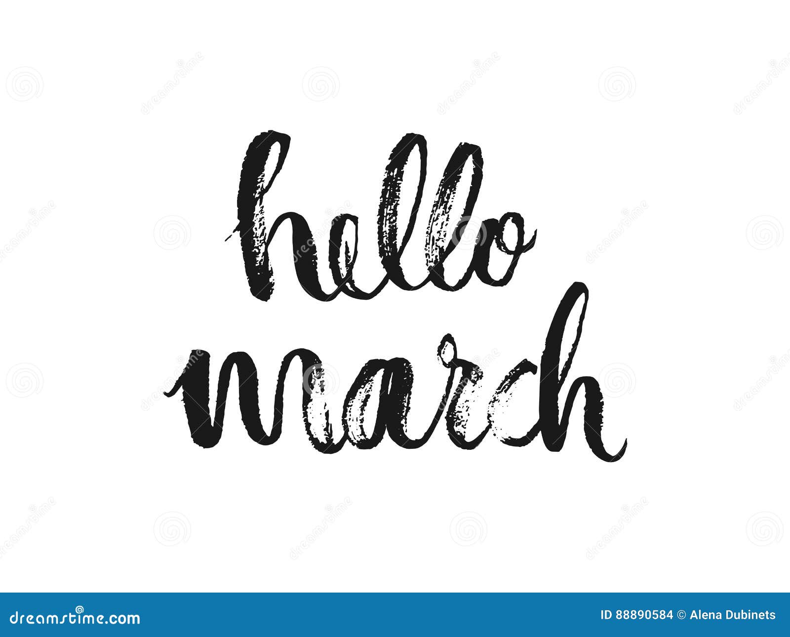 Hello March. Handwritten Lettering. Modern Calligraphy. Vector Royalty ...