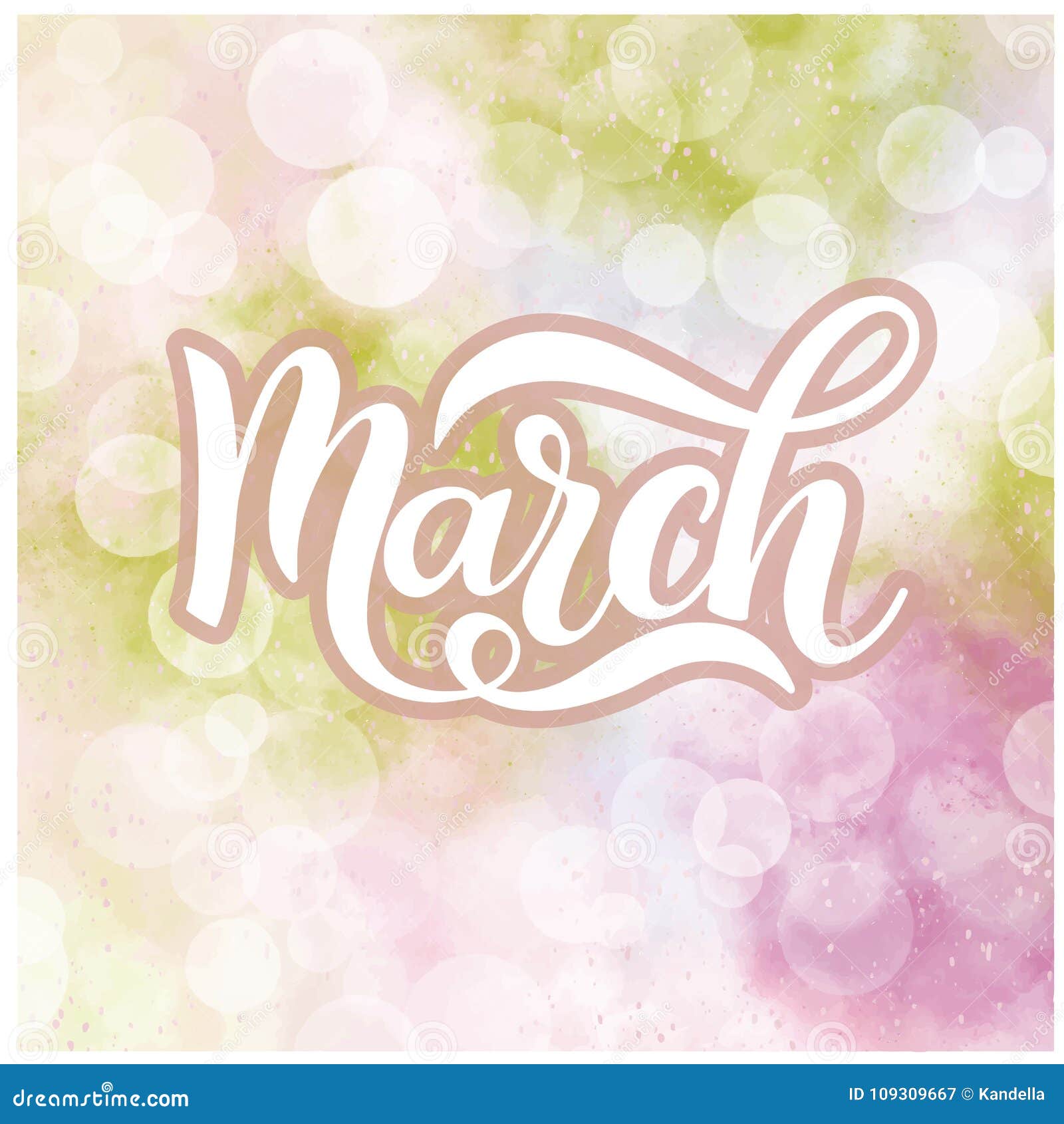 Hello March Spring Lettering Stock Vector - Illustration of typography ...