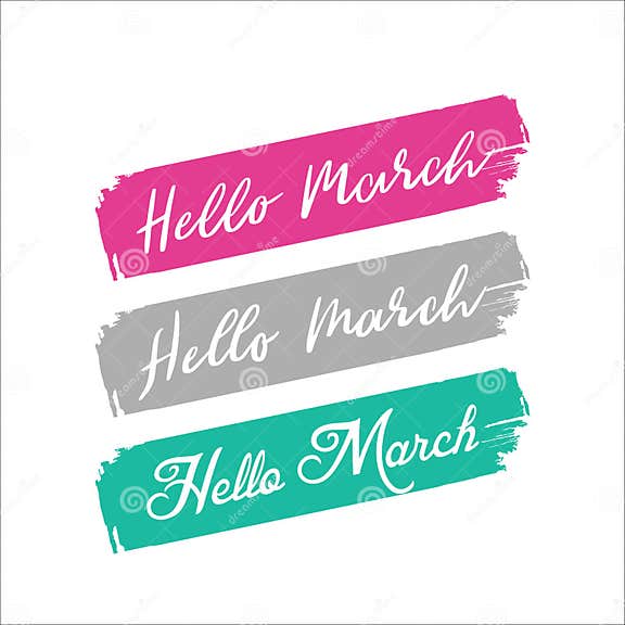 Hello March Banner design stock vector. Illustration of black - 211255754
