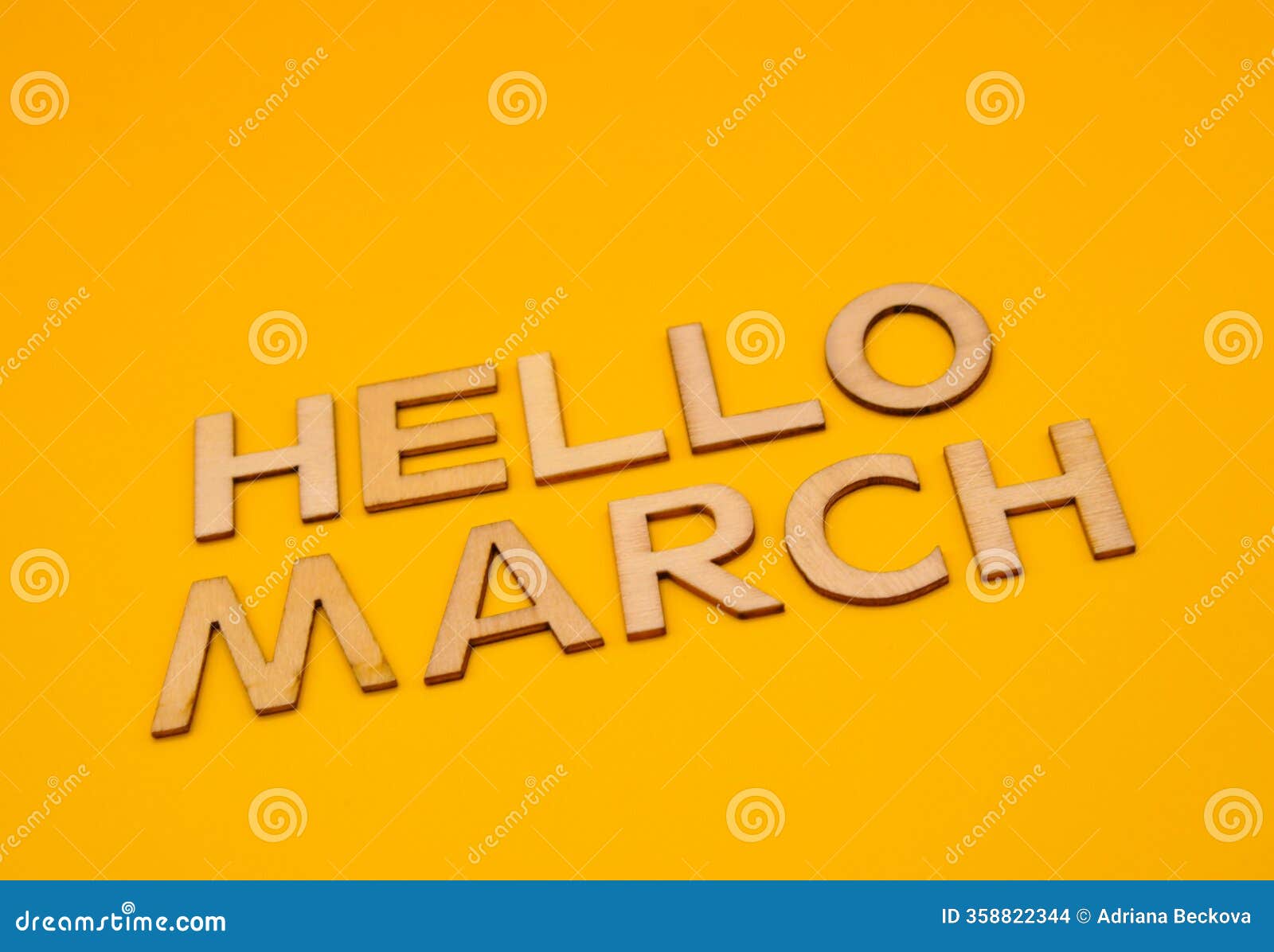 Yellow Background with Hello March Text Stock Photo - Image of spring ...