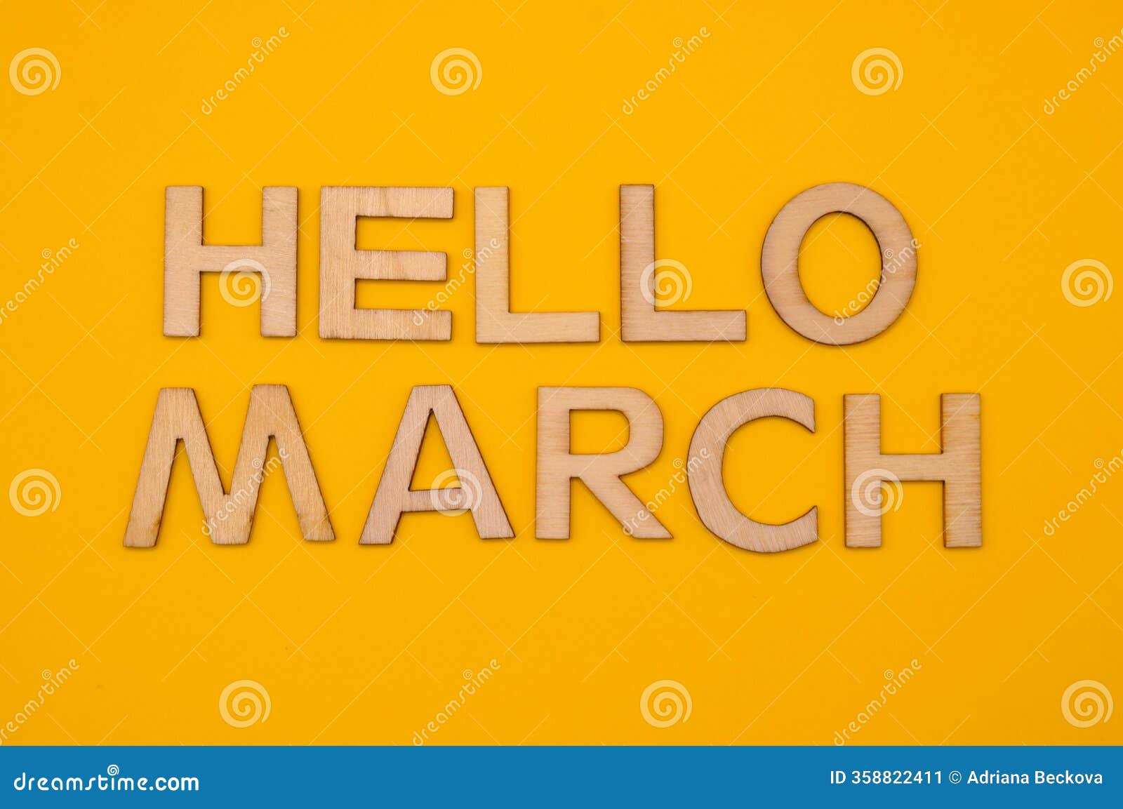 Yellow Hello March Illustration Background Stock Illustration ...