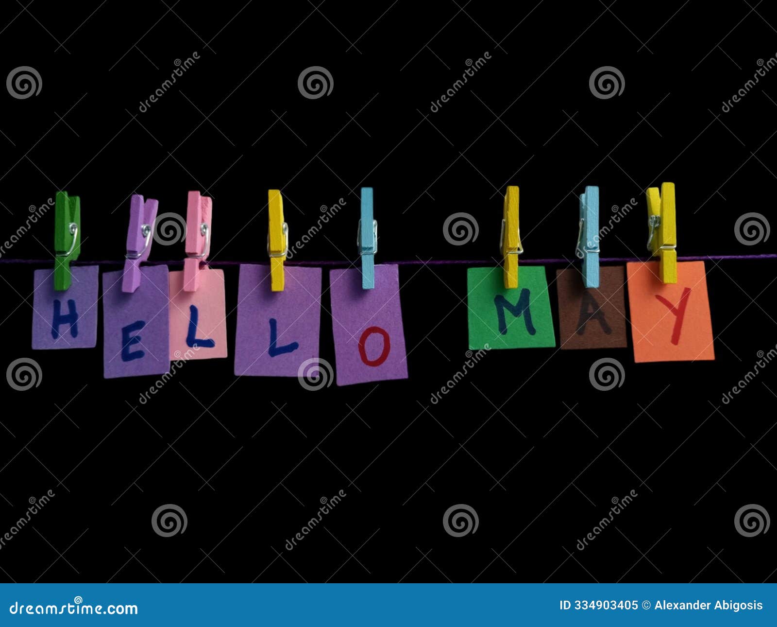 Hello May Banner on a Black Background Stock Image - Image of nature ...
