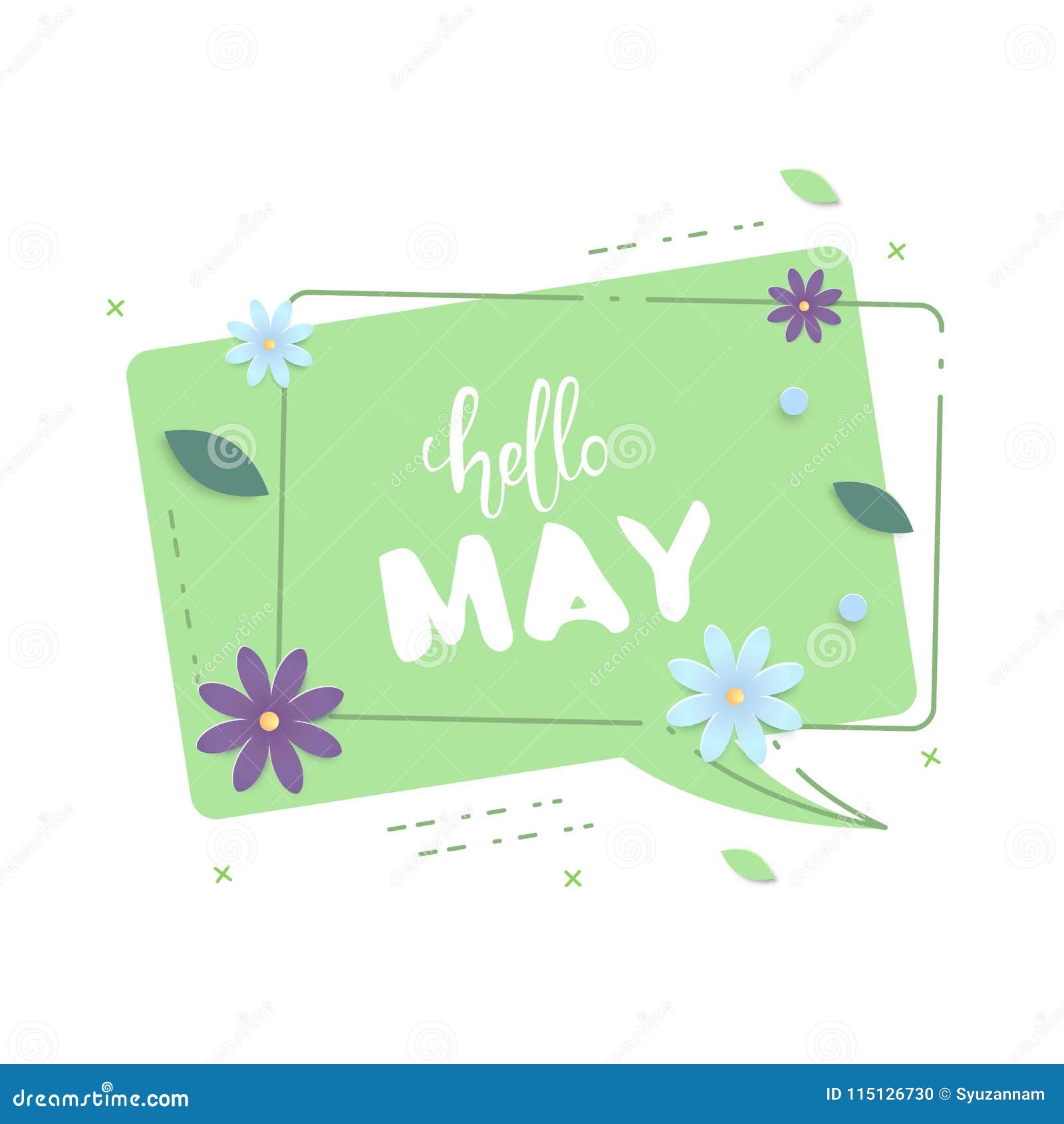 Hello May Card. Vector Illustration. Stock Vector - Illustration of ...