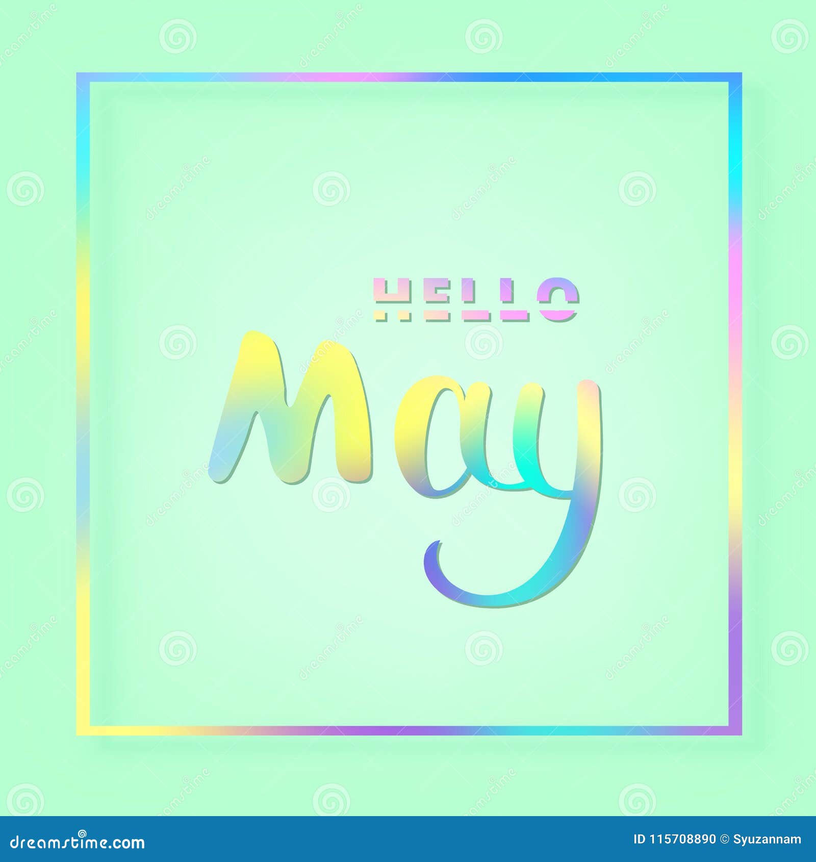 Hello May Card. Vector Illustration. Stock Vector - Illustration of ...