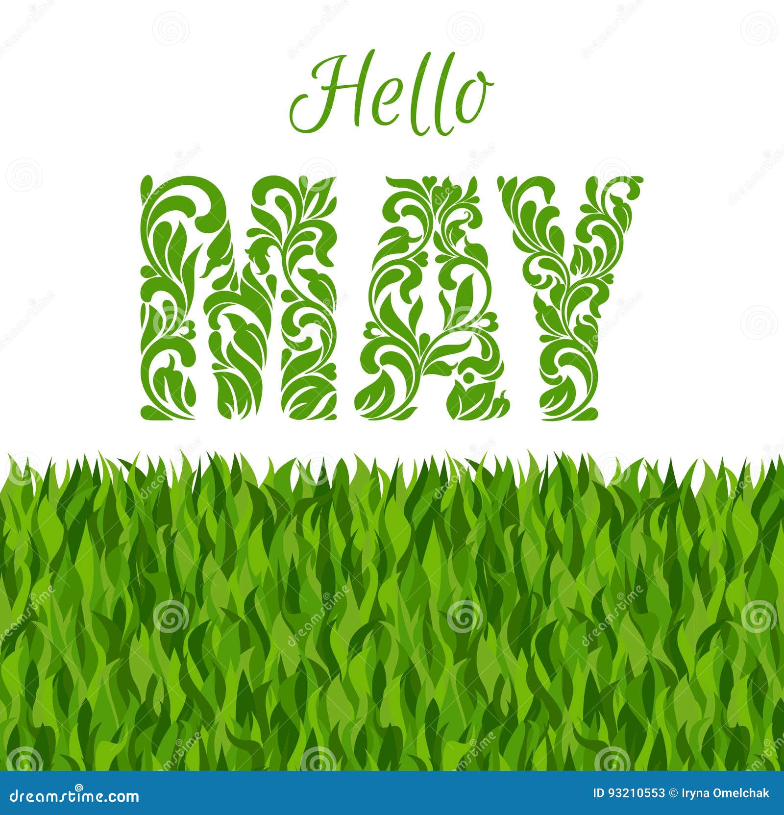 Hello MAY. Decorative Font Made in Swirls and Floral Elements is Stock ...