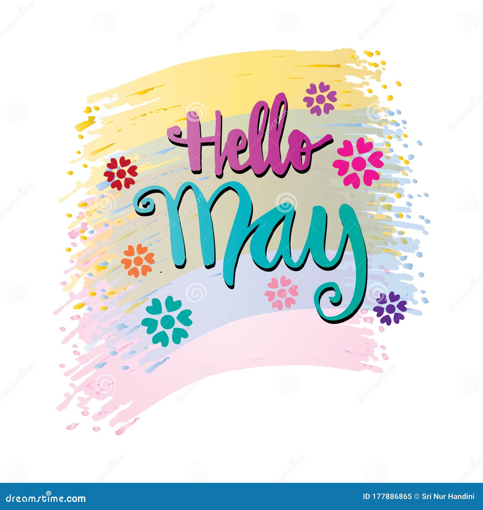 Hello May. Hand Drawn Design, Calligraphy Stock Vector - Illustration ...