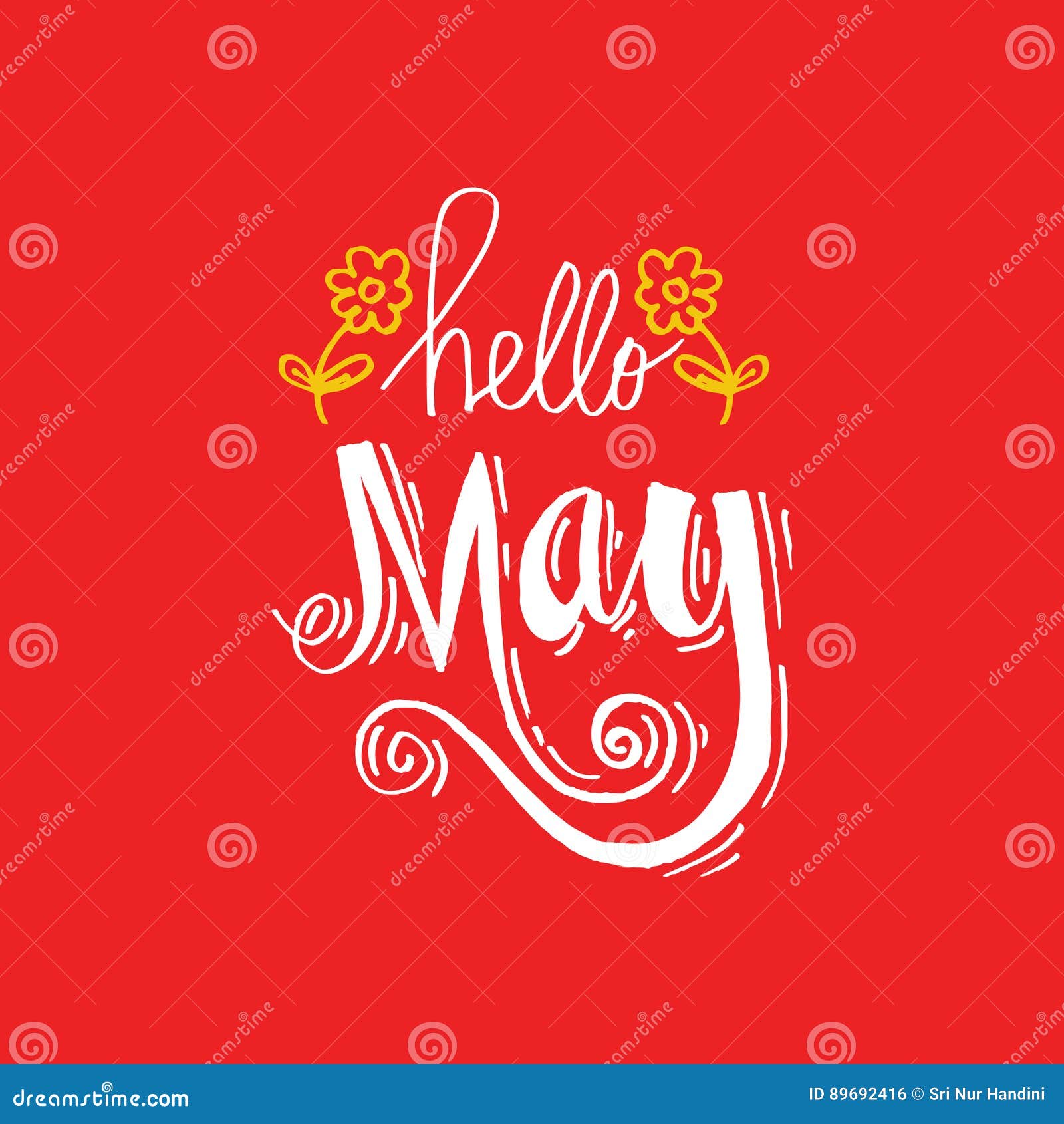 Hello May stock vector. Illustration of text, spring - 89692416