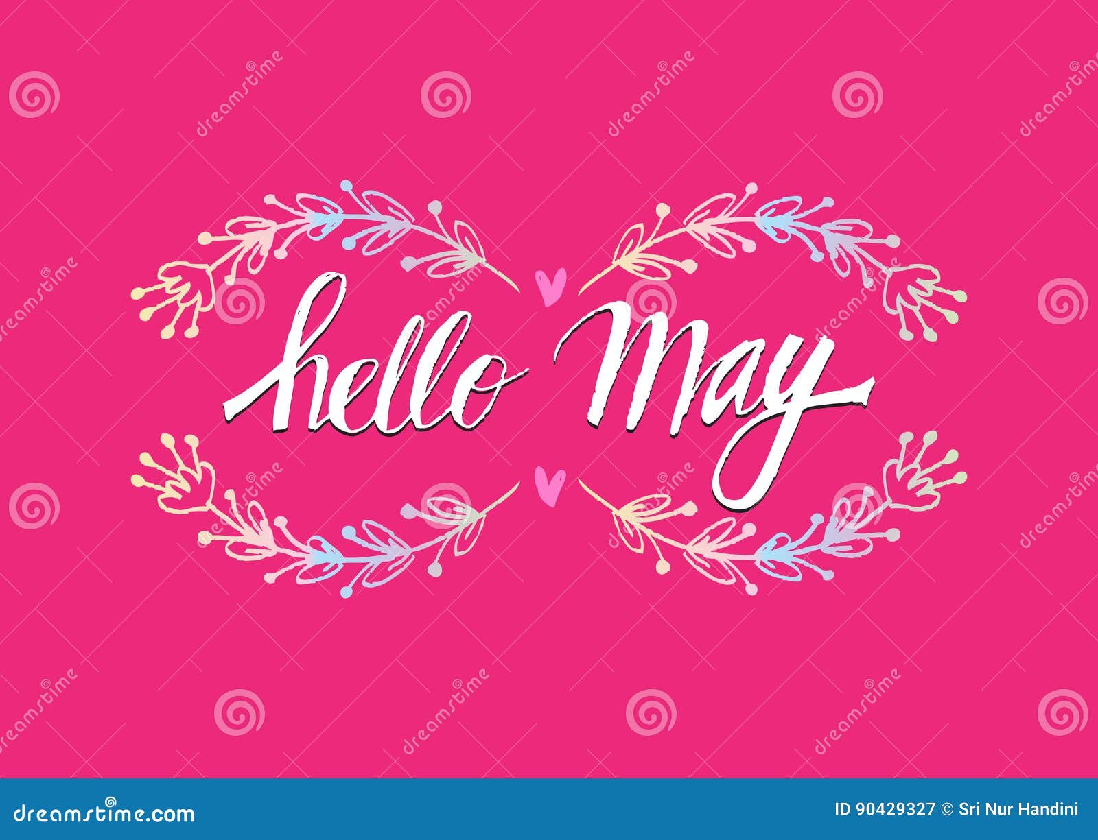 Hello May stock illustration. Illustration of hand, graphic - 90429327