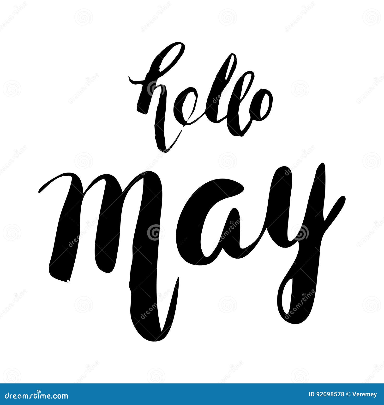 Hello May. Handwritten Lettering Stock Vector - Illustration of hand ...