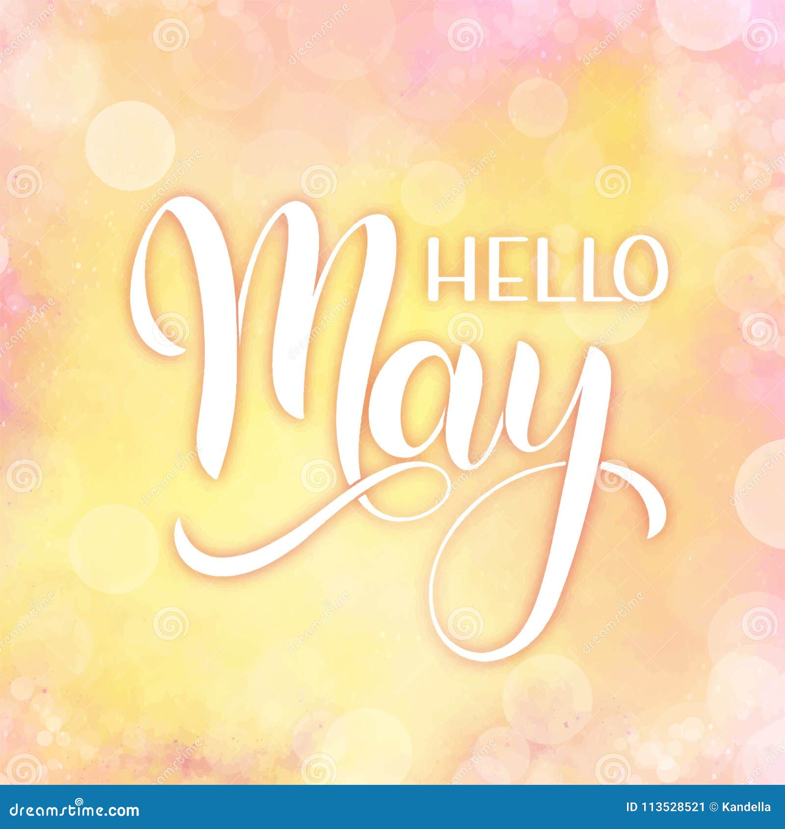 Hello May lettering. stock vector. Illustration of labour - 113528521