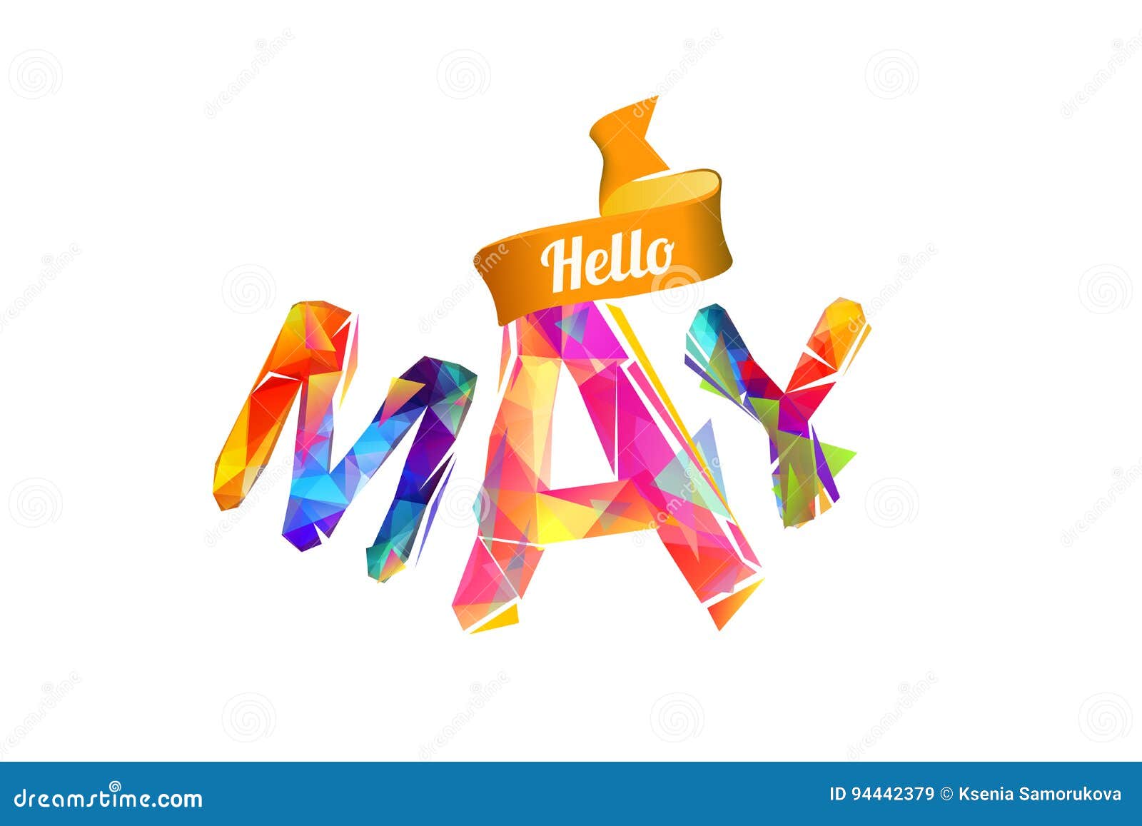 Hello May. Triangular Letters Stock Vector - Illustration of happy ...