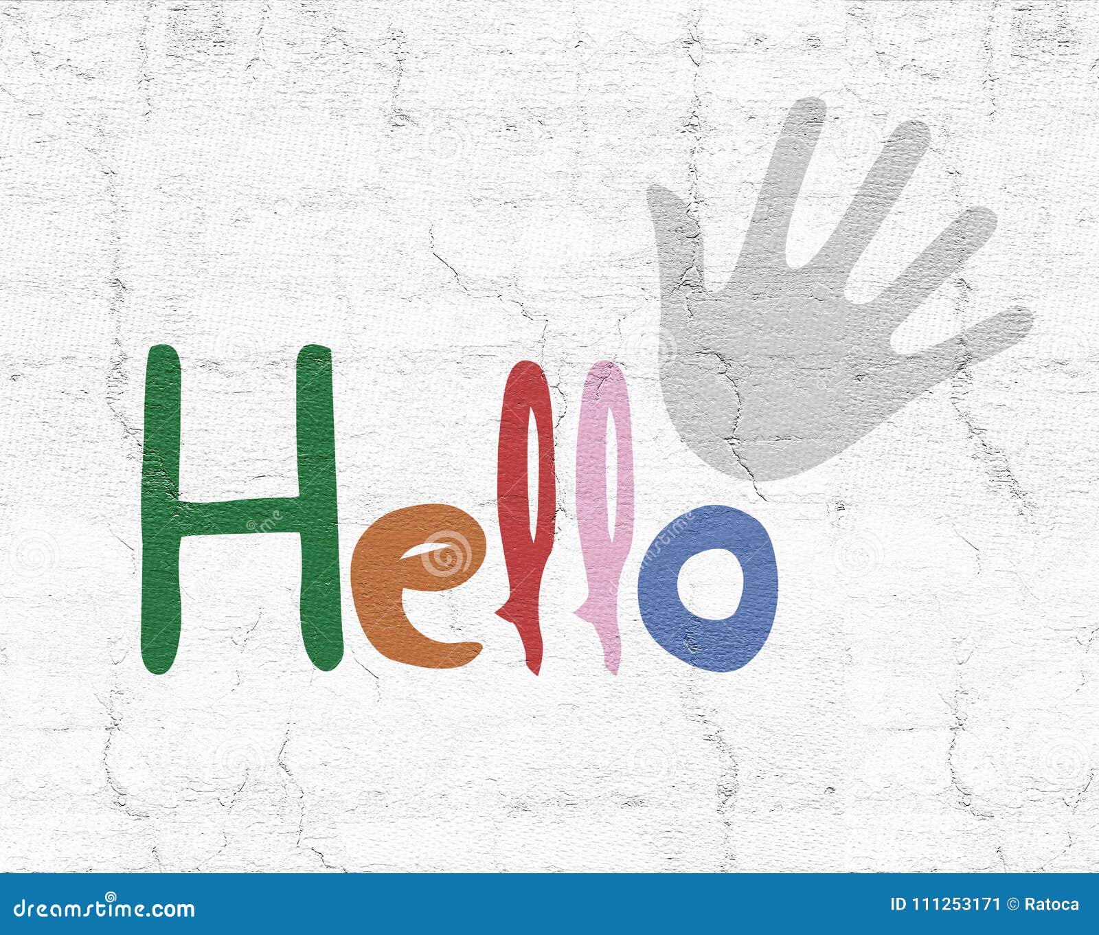 Hello message stock illustration. Illustration of hand - 111253171