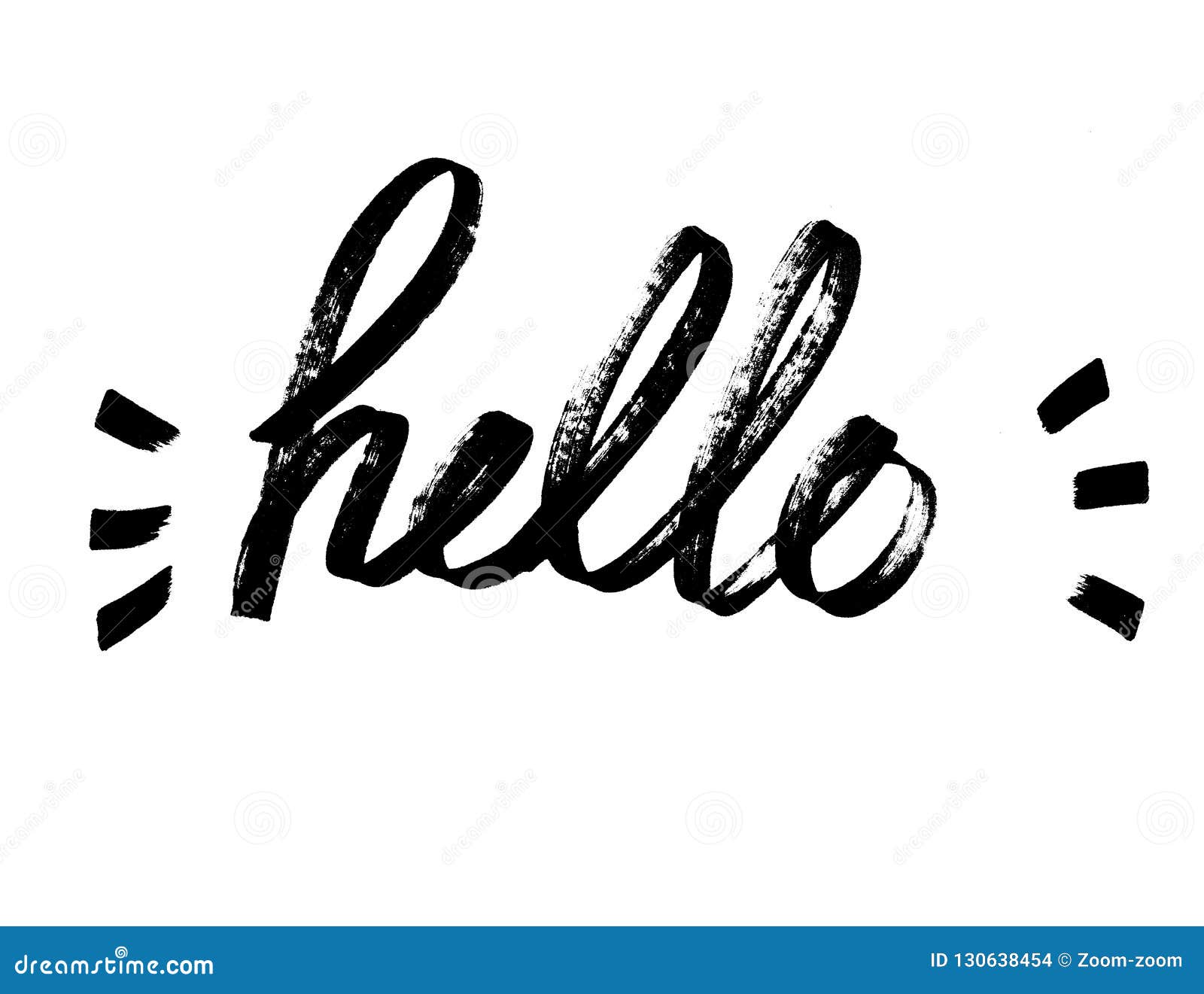 Hello - Modern calligraphy stock illustration. Illustration of white ...