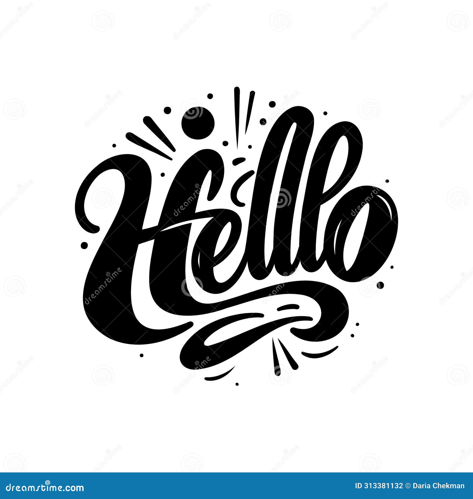 HELLO. Modern Calligraphy Quote Line Script Word Hello. Hand Drawn ...