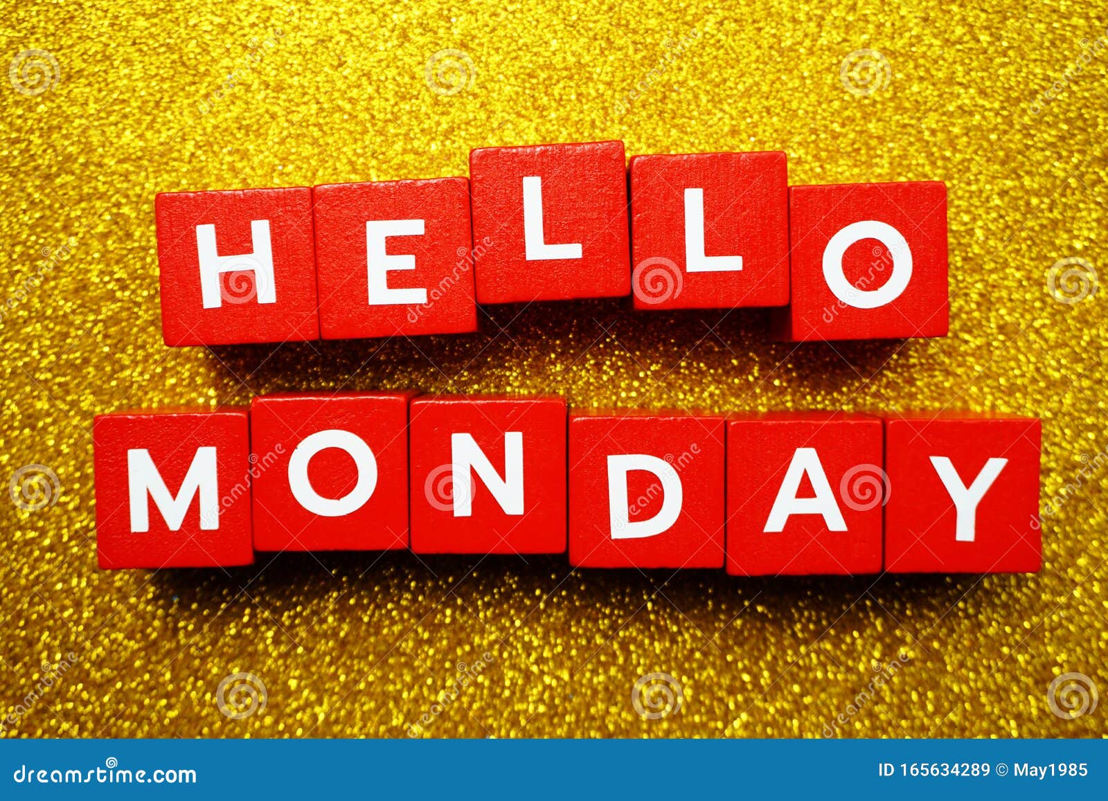 Hello Monday Alphabet Letter on Yellow Glitter Background Stock Image ...