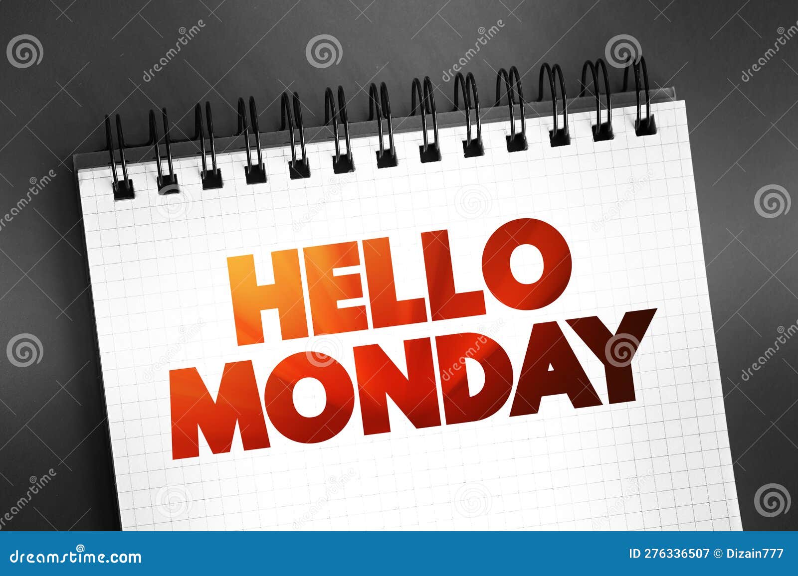 Hello Monday Text on Notepad, Concept Background Stock Illustration ...
